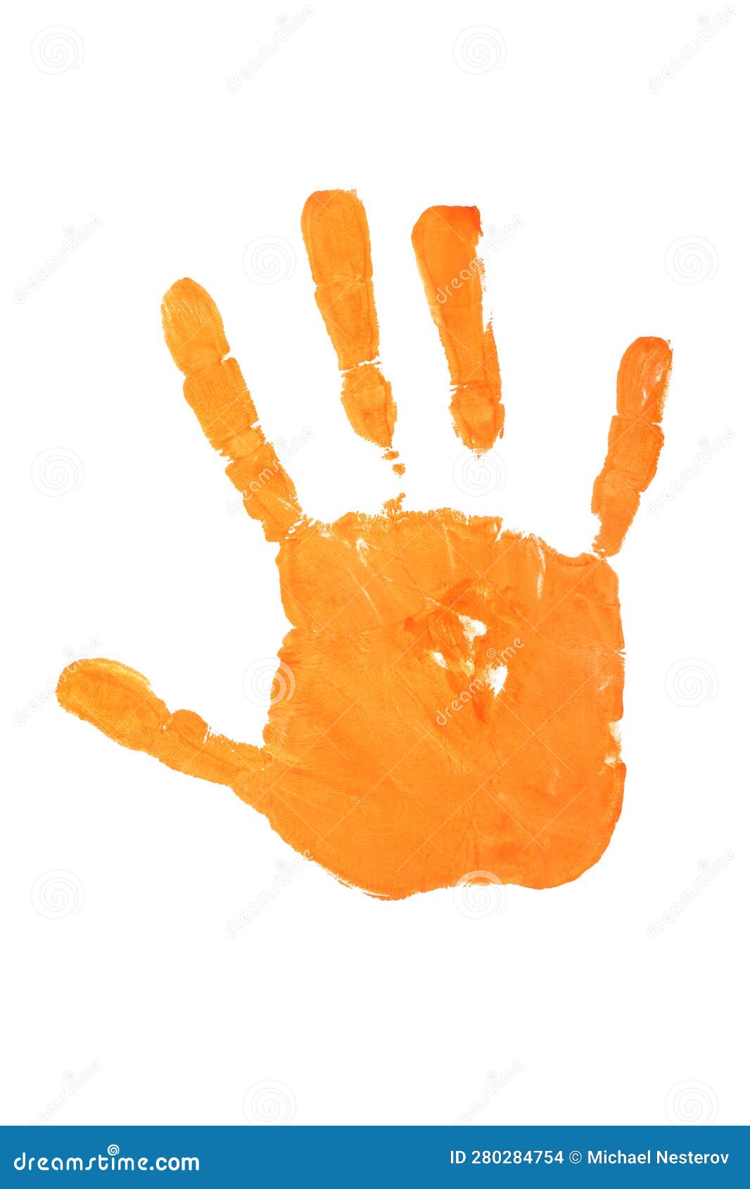 Handprint With Bright Light On Frozen Blue Window Stock Photo ...