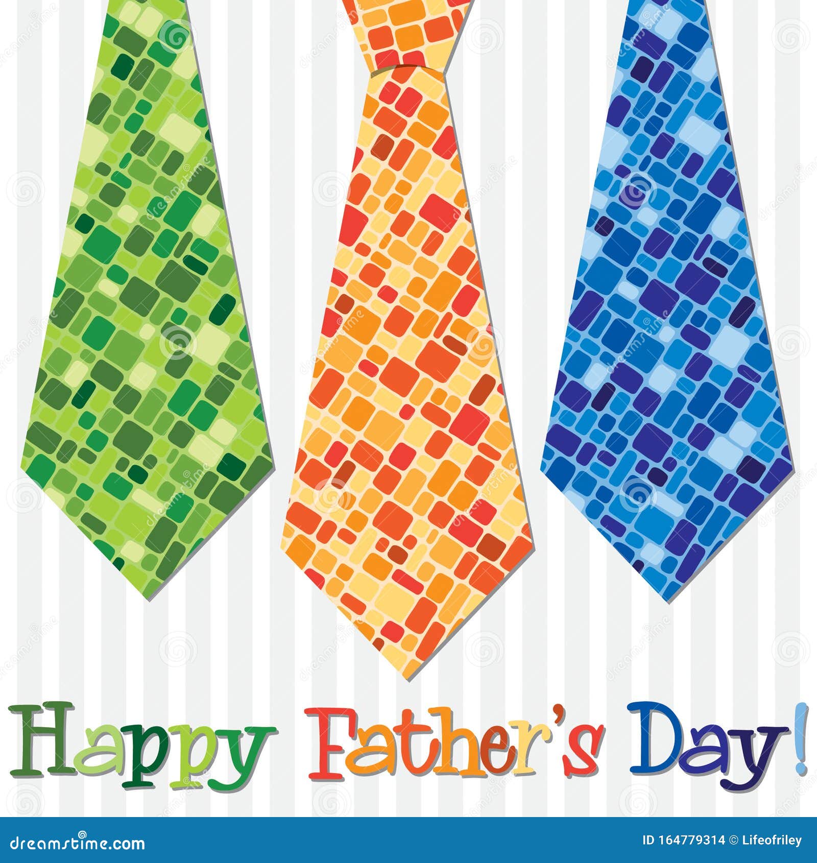 Happy Father`s Day Neck Tie Card Stock Vector - Illustration of love ...