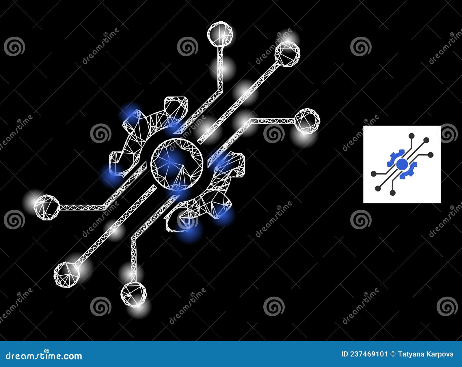 Bright Hatched Digital Tech Mesh Icon with Sparkles Stock Vector ...