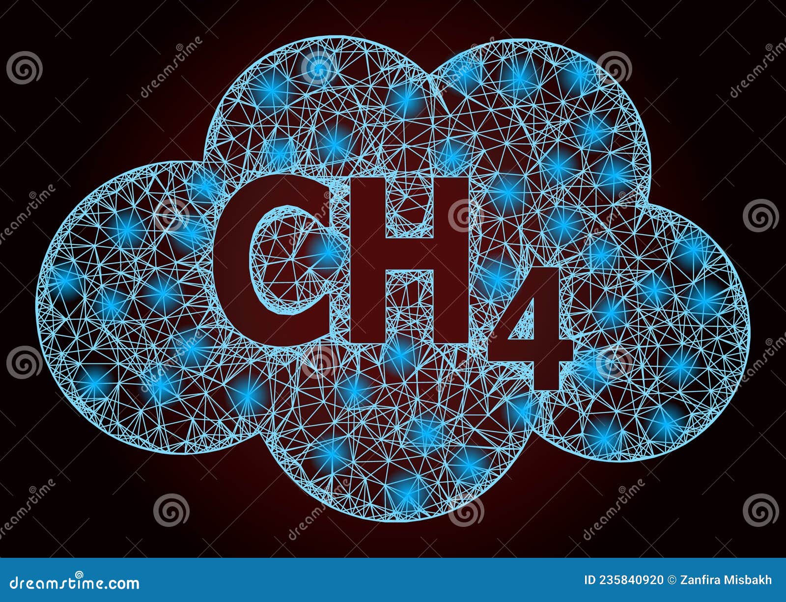 Bright Hatched Mesh Methane Cloud with Lightspots Stock Vector ...