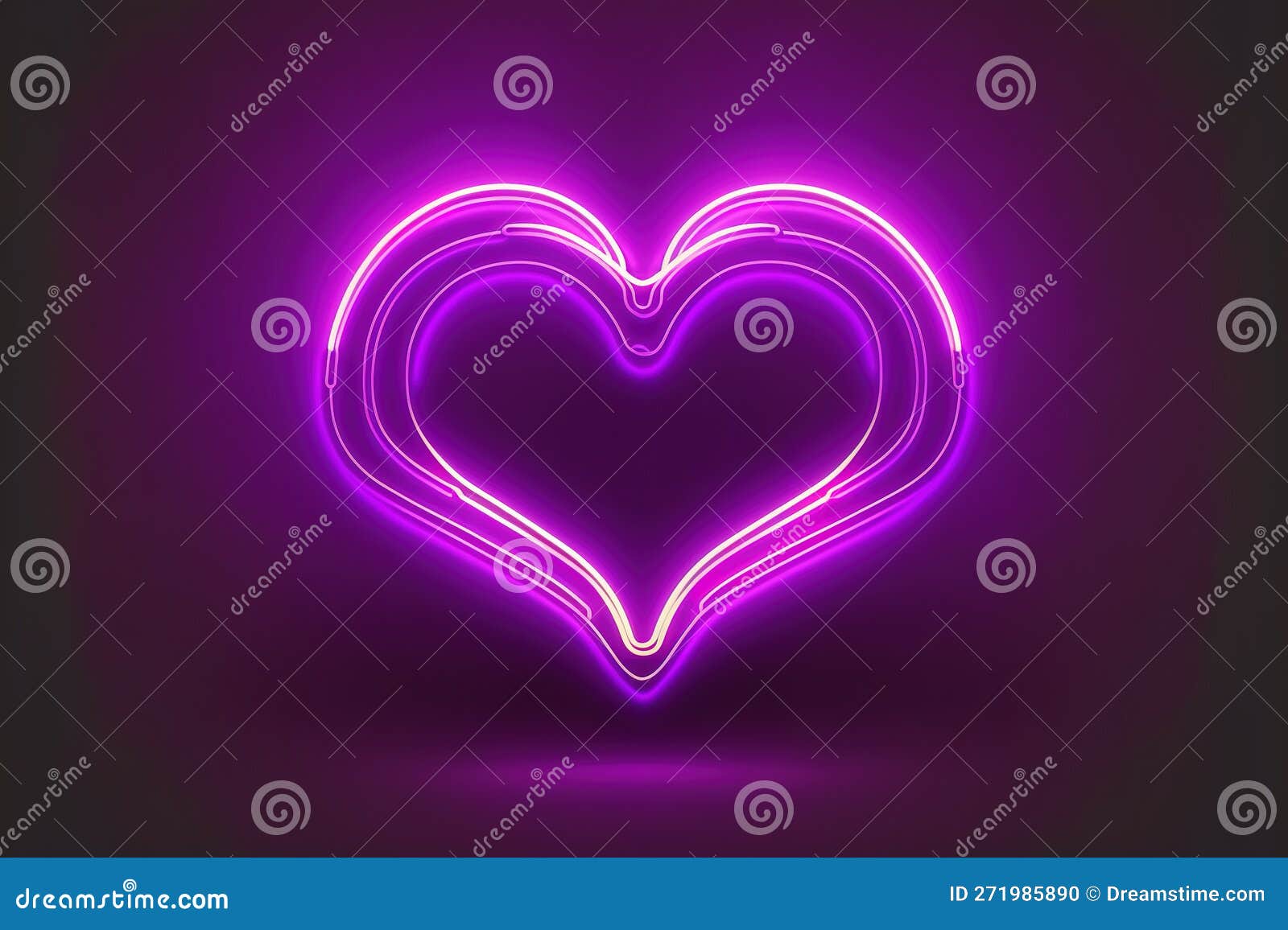 Bright Heart Neon Sign Retro Neon Heart Sign. Generative AI Stock ...