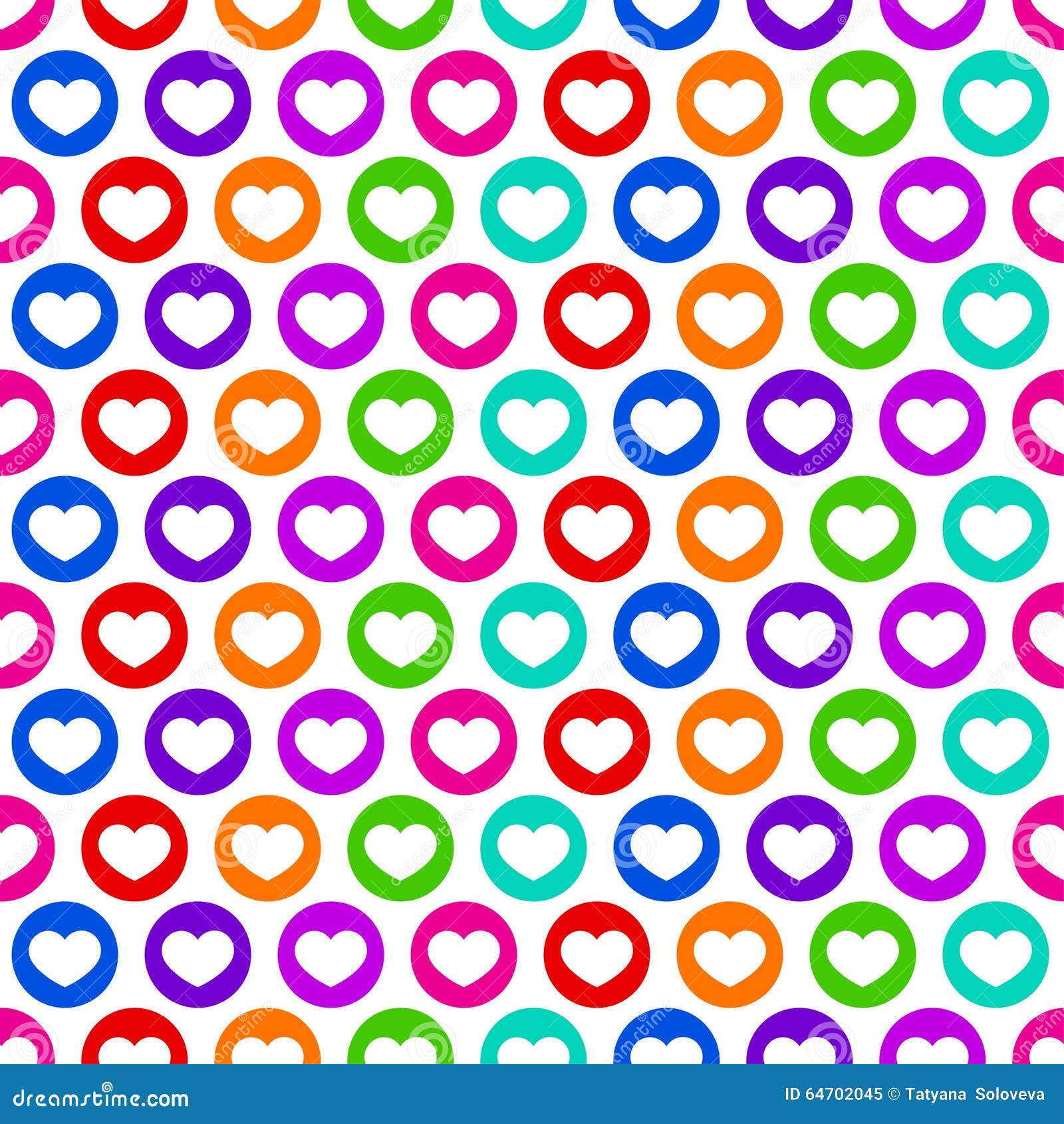 Bright Heart Vector Seamless Pattern Stock Vector - Illustration of ...