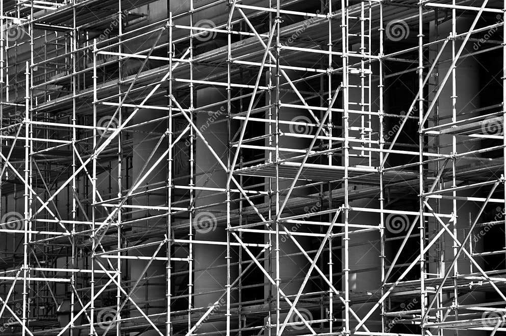 Bright Highlighted Scaffolding Grid Stock Photo - Image of frames ...