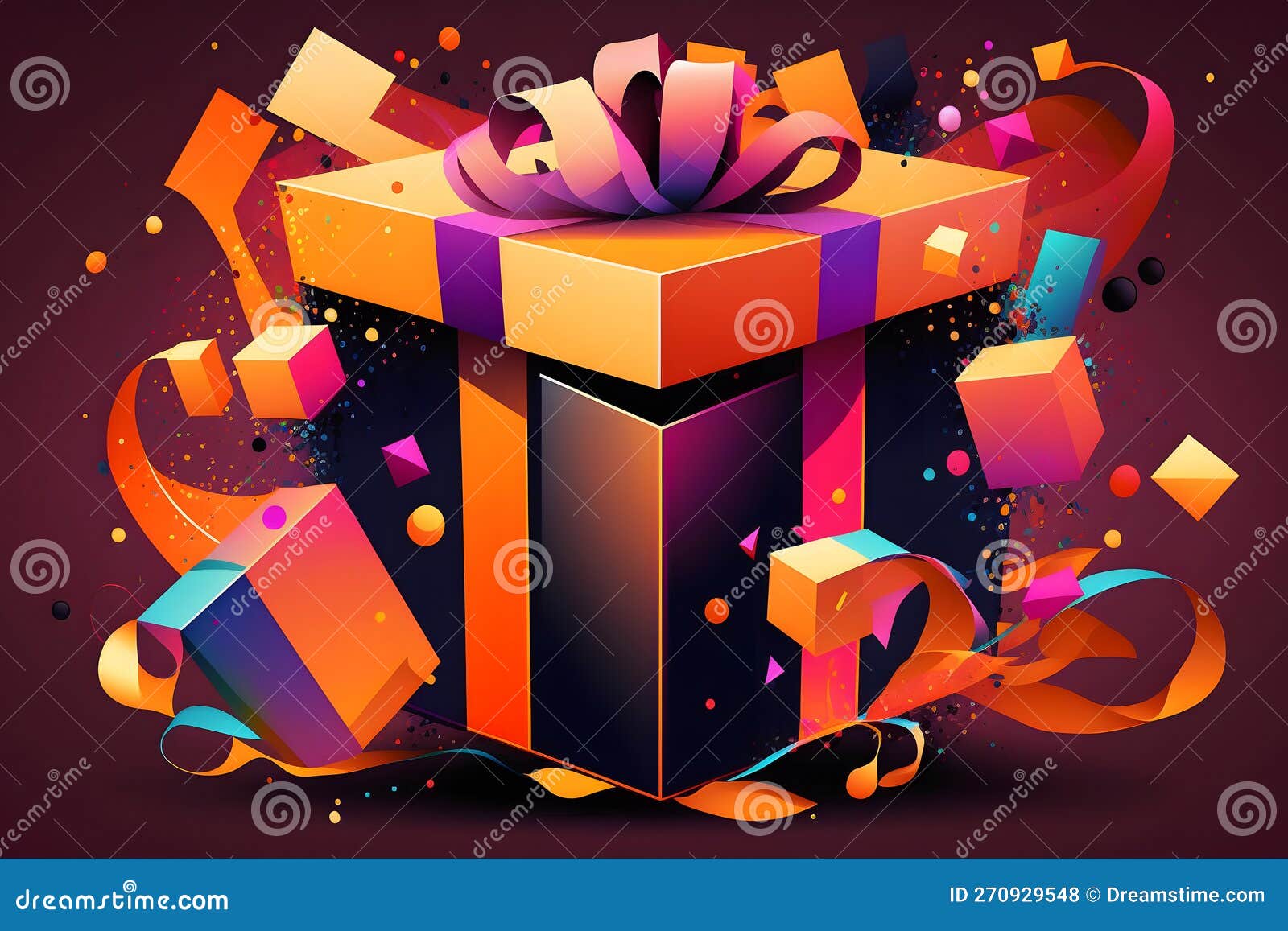 Bright Holiday Gift with a Splash of Confetti. Neural Network AI ...