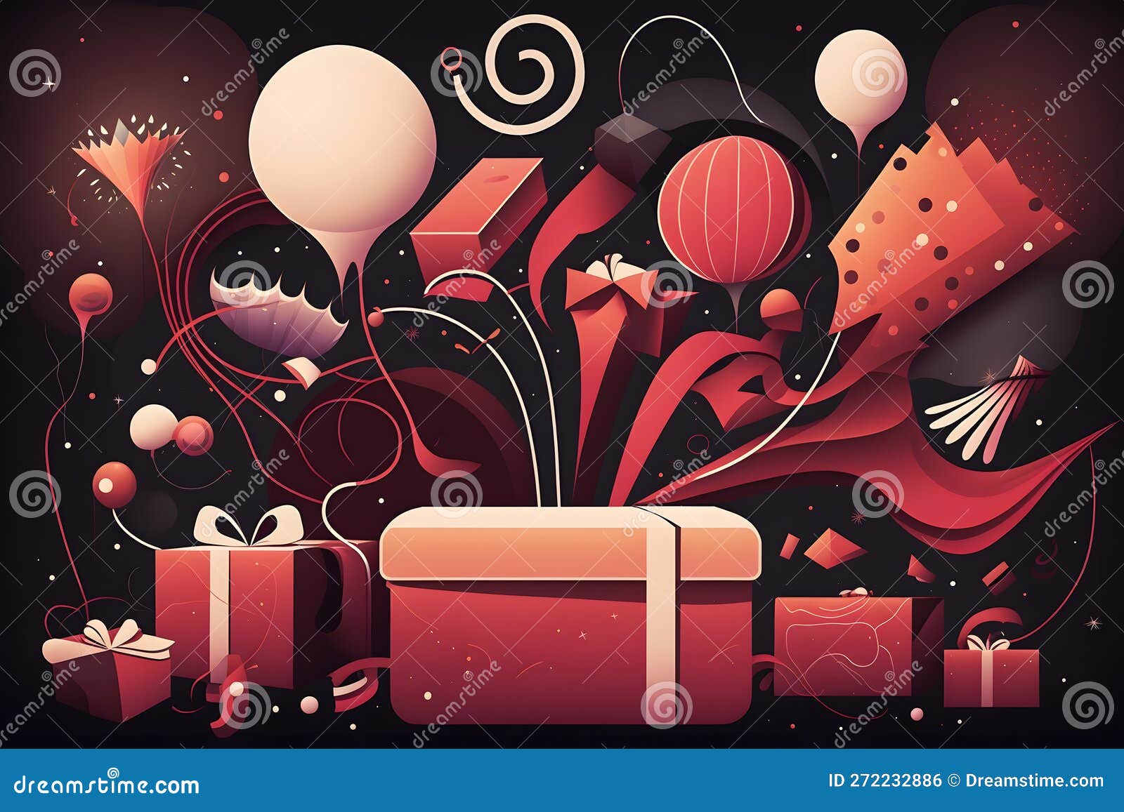 Bright Holiday Gift with a Splash of Confetti. Neural Network AI ...