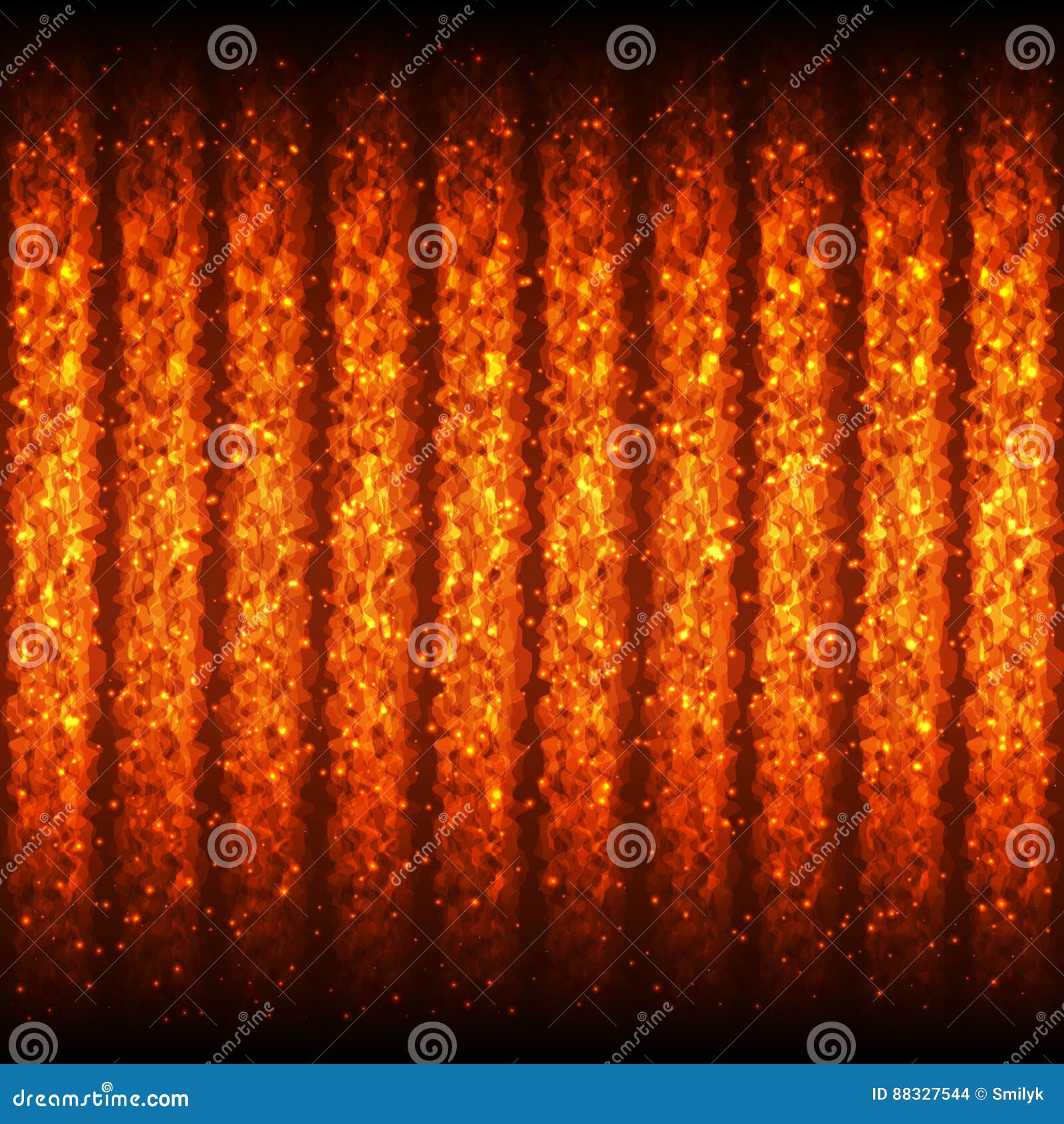 Bright Hot Seamless Pattern of Fiery Wave Lines for App, Program Stock ...
