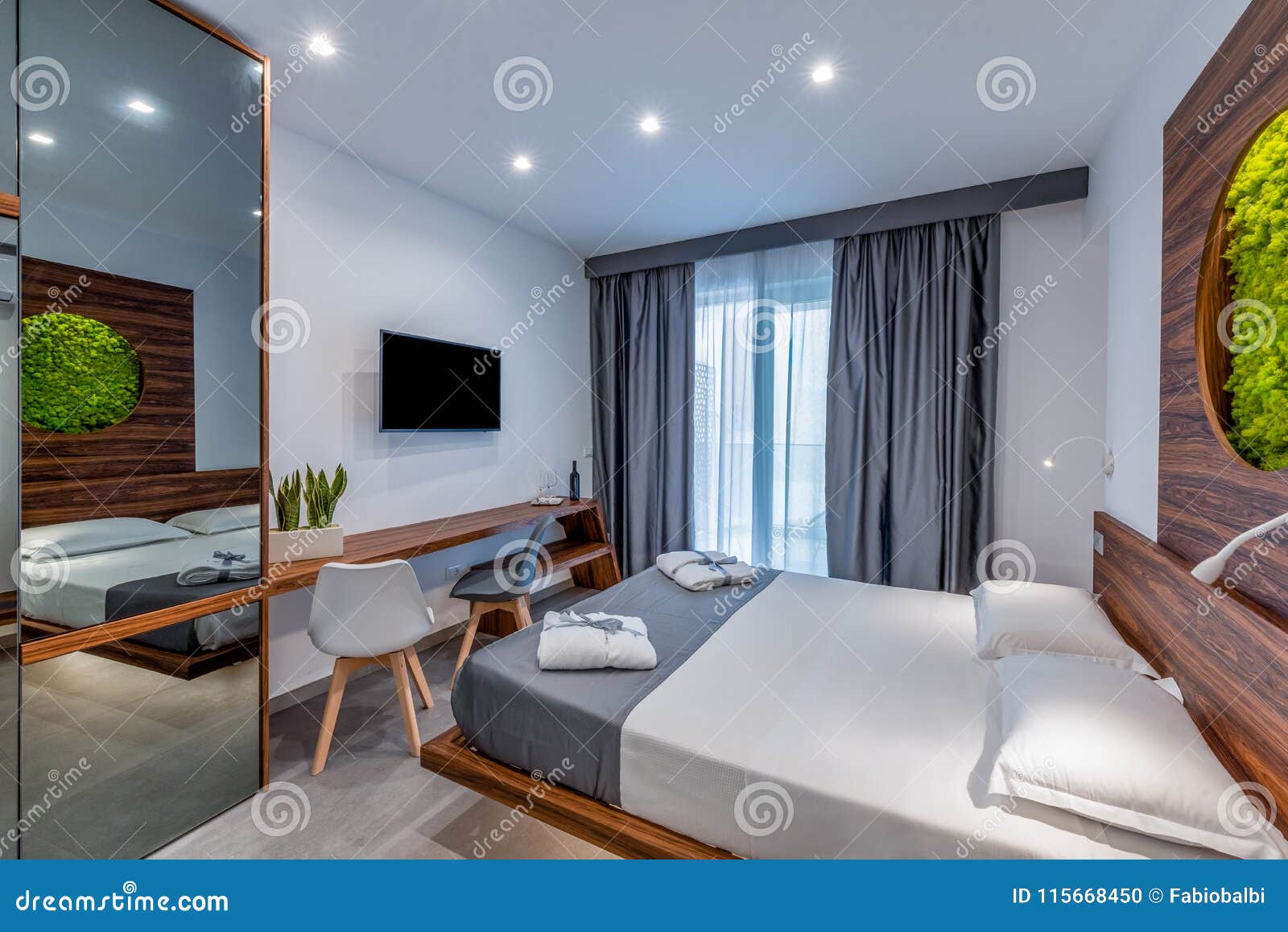 Hotel Room with Modern Interior Stock Photo - Image of apartment, flat ...