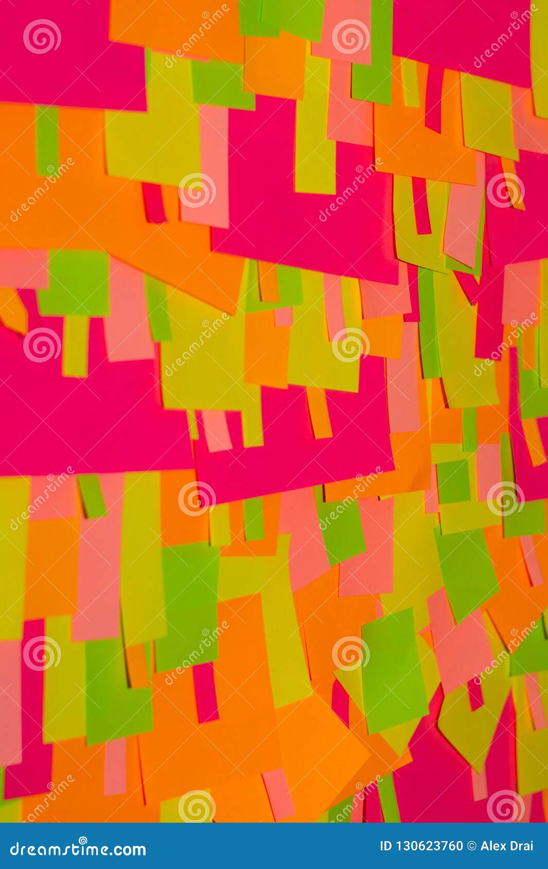 Bright Hue Multi-colored Stickers on the Office White Board ...