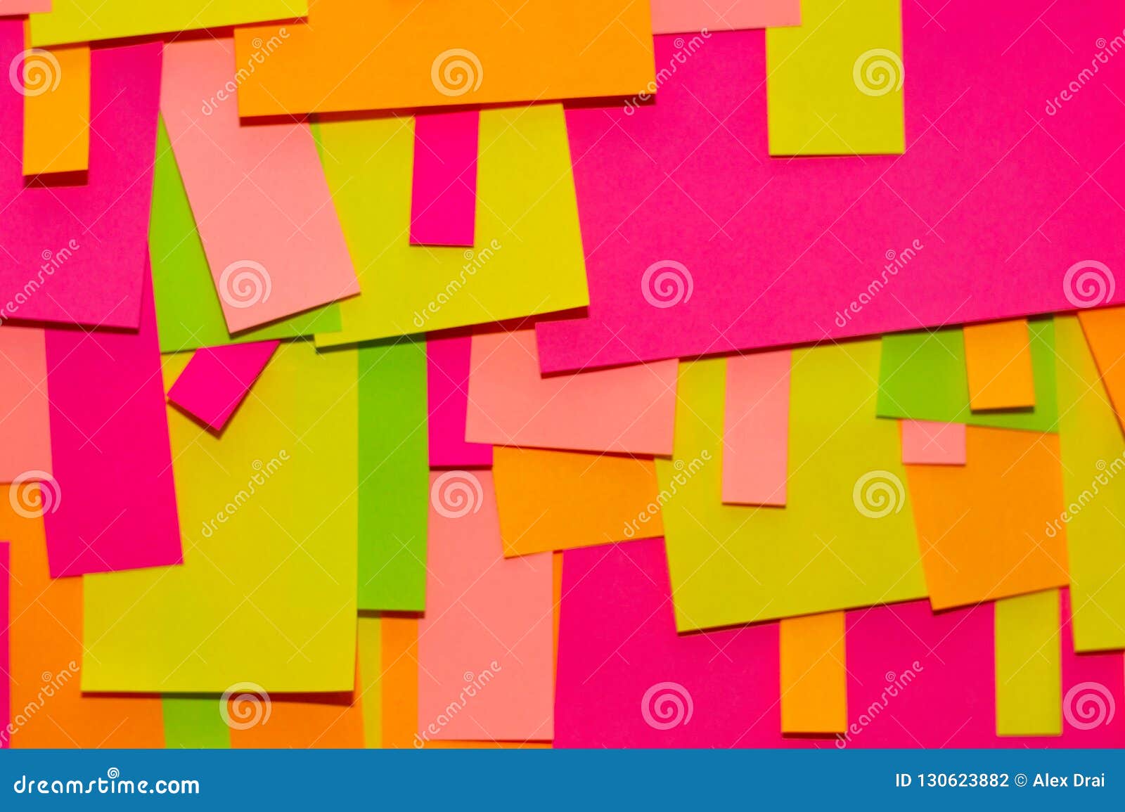 Bright Hue Multi-colored Stickers on the Office White Board ...