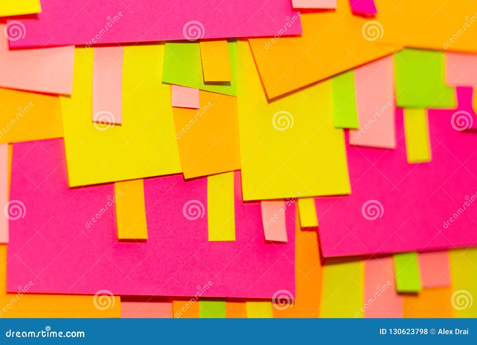 Bright Hue Multi-colored Stickers on the Office White Board ...