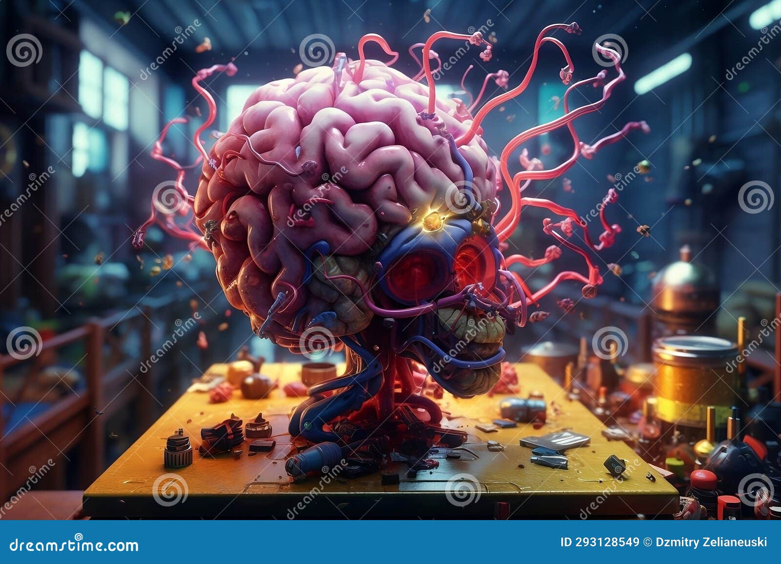 Bright Human Brain. Generative AI. Stock Illustration - Illustration of ...