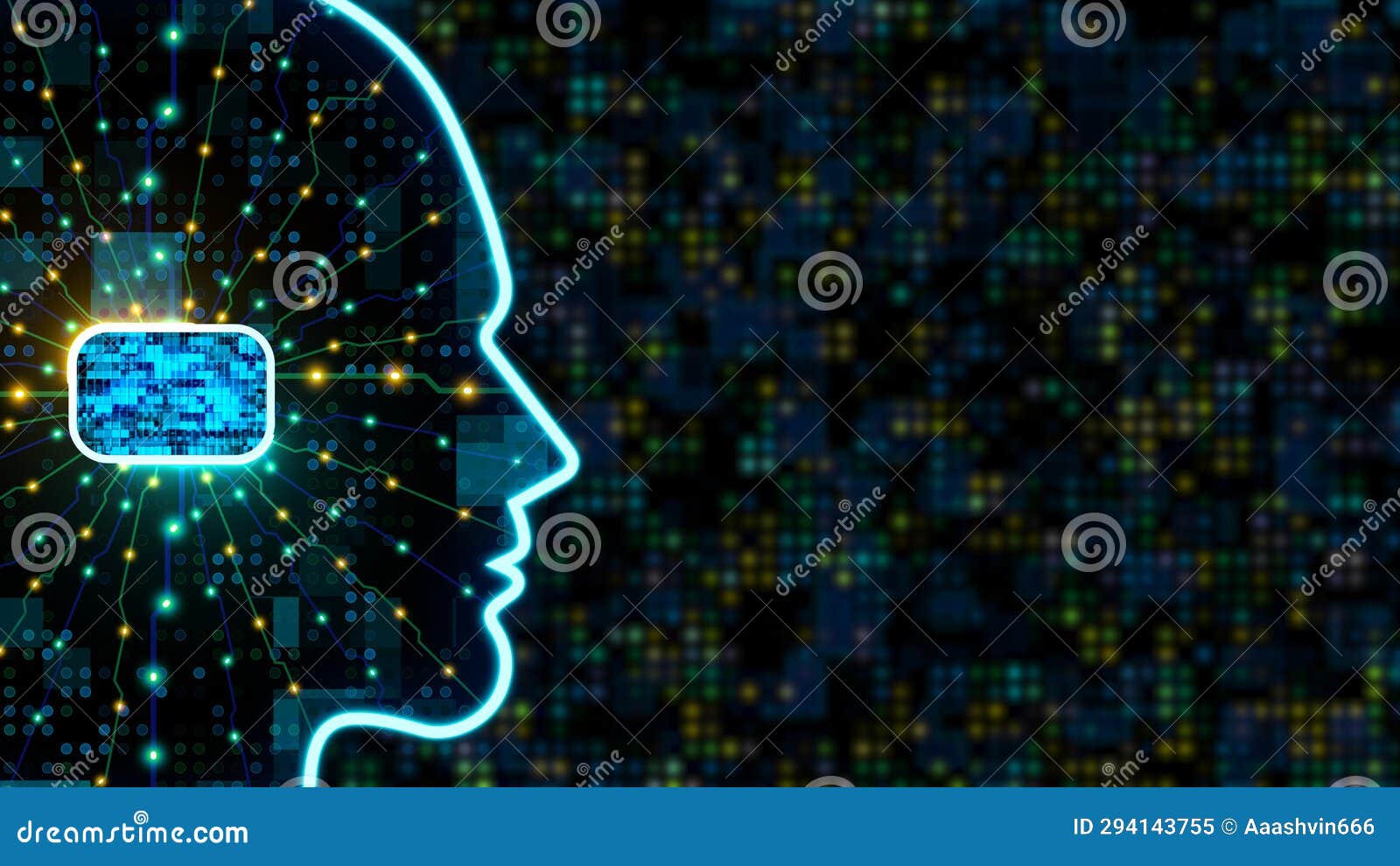 Bright Red Human Brain Vivid Blue Background Medical Mind Intelligence ...