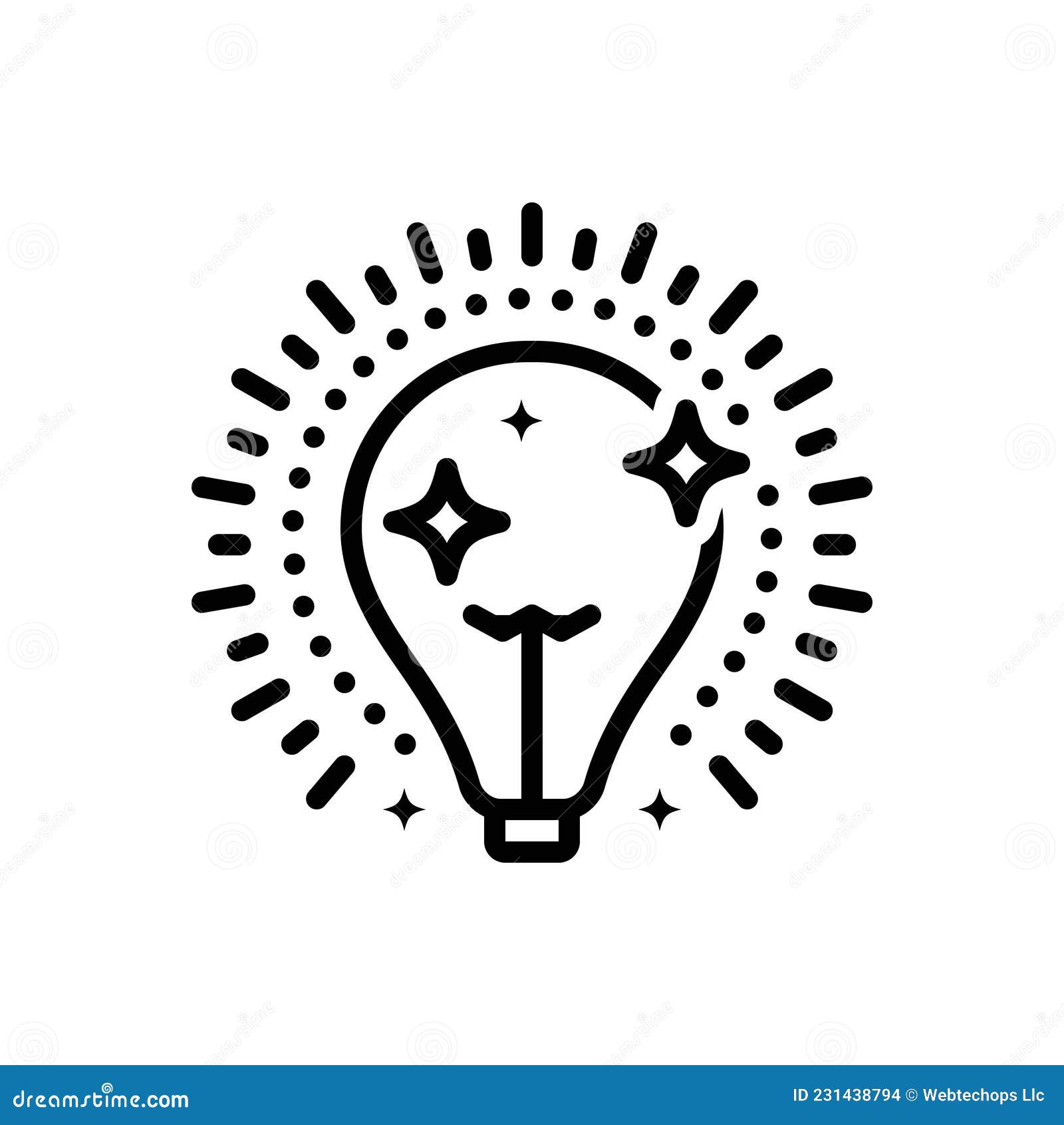 Black Line Icon for Bright, Shining and Light Stock Vector ...