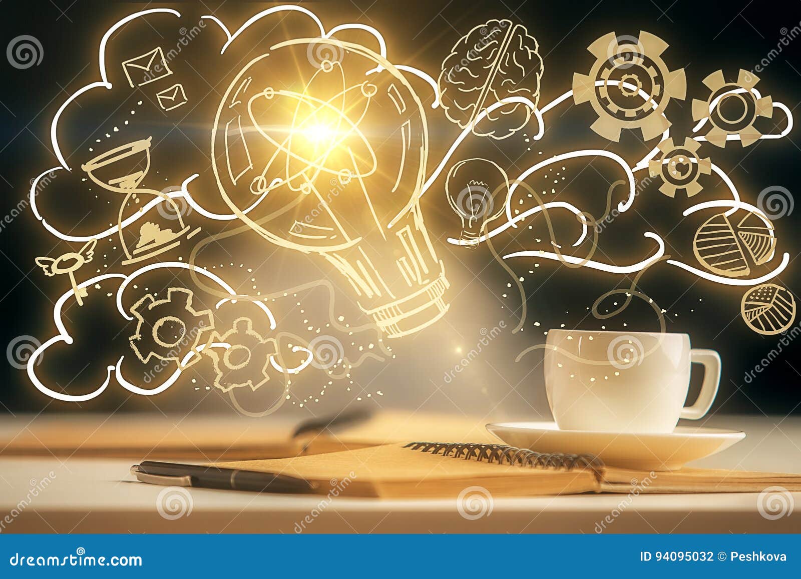 Bright idea concept stock photo. Image of bulb, creativity - 94095032