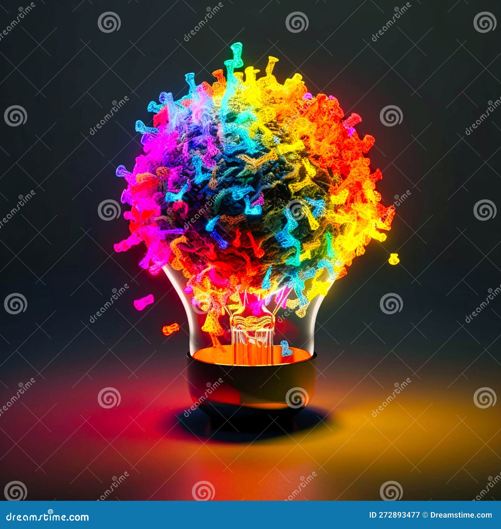 Bright Idea and Creative Thinking, Visualization of Brainstorming, a ...