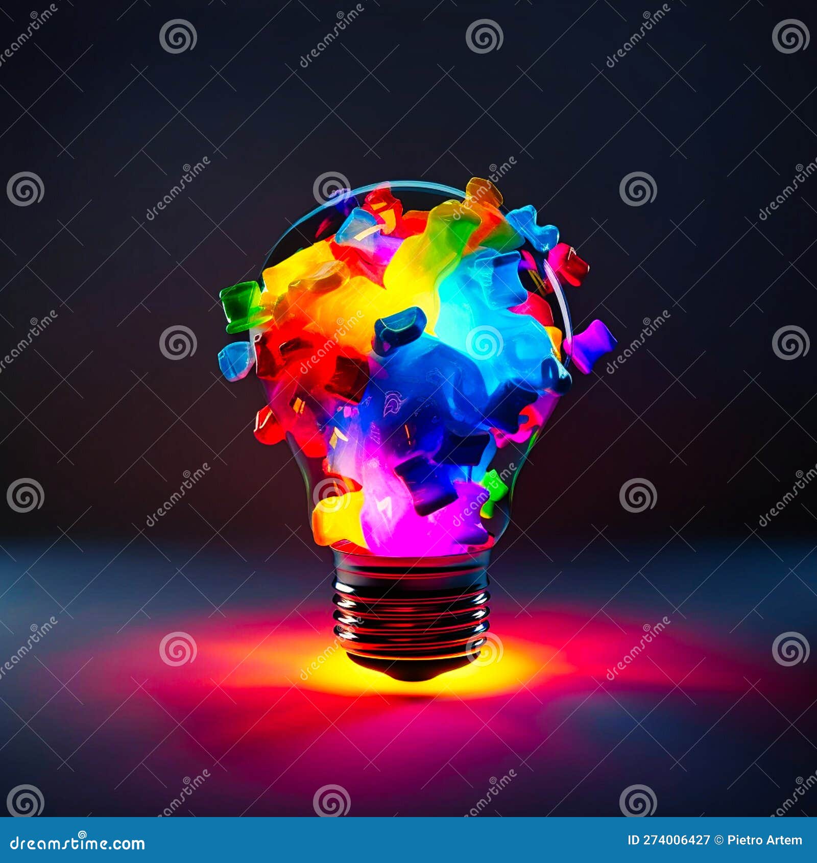 Bright Idea and Creative Thinking Visualization Bulb Lamp, Generative ...