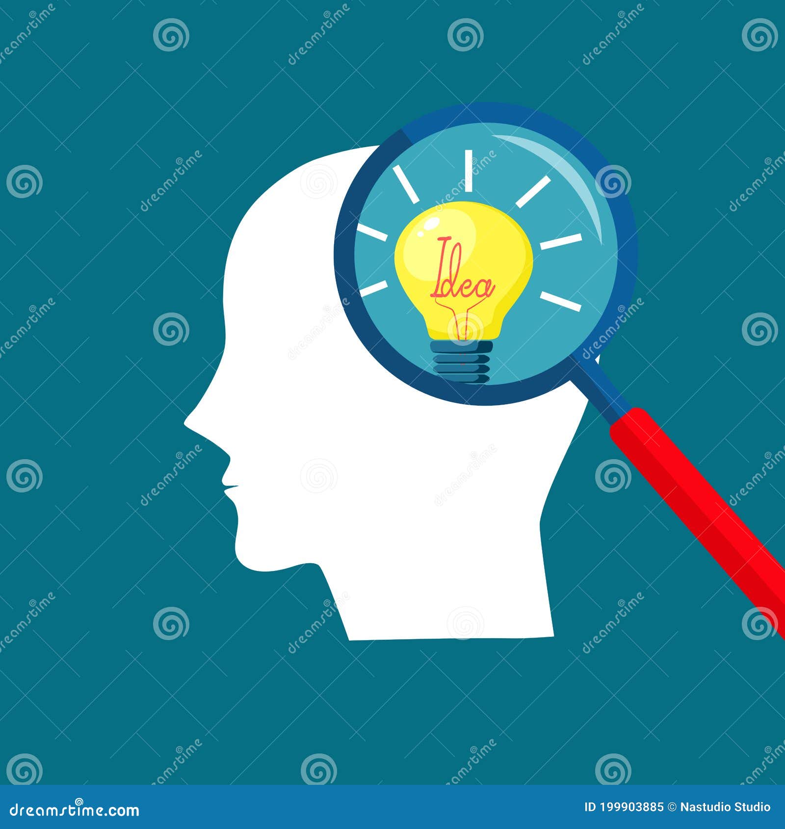 Bright Idea Form Human Head. Thinking about Success Solution New Stock ...