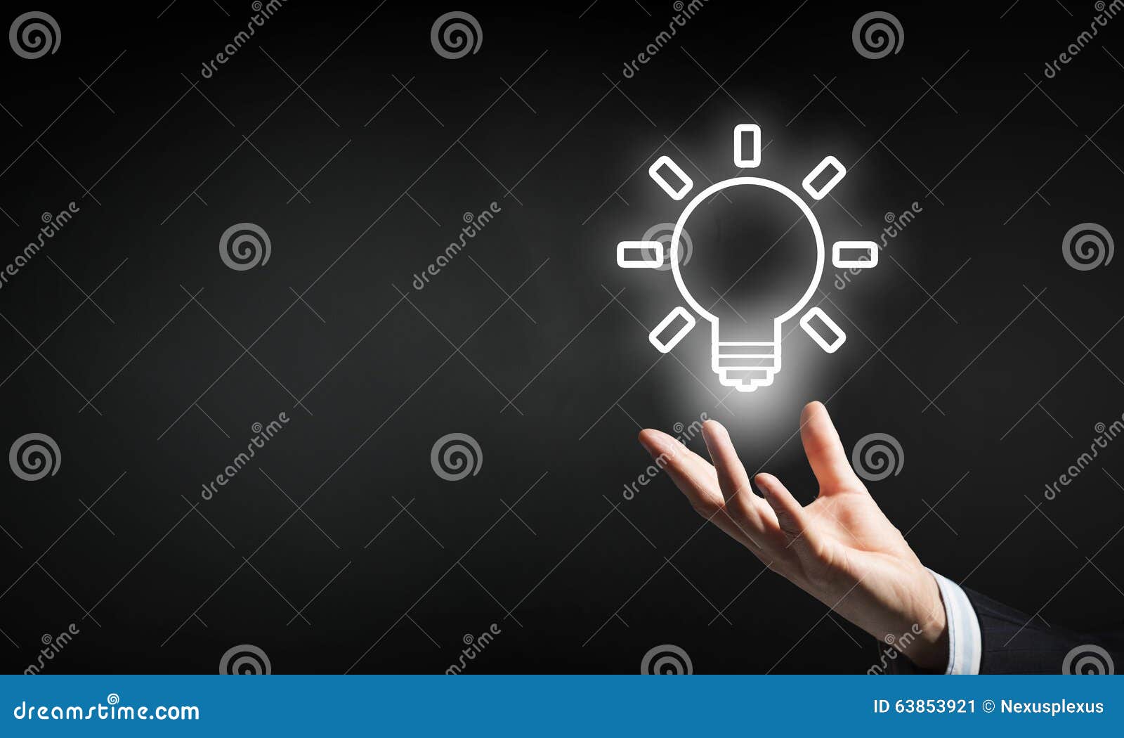 Bright idea in hand stock image. Image of bright, business - 63853921