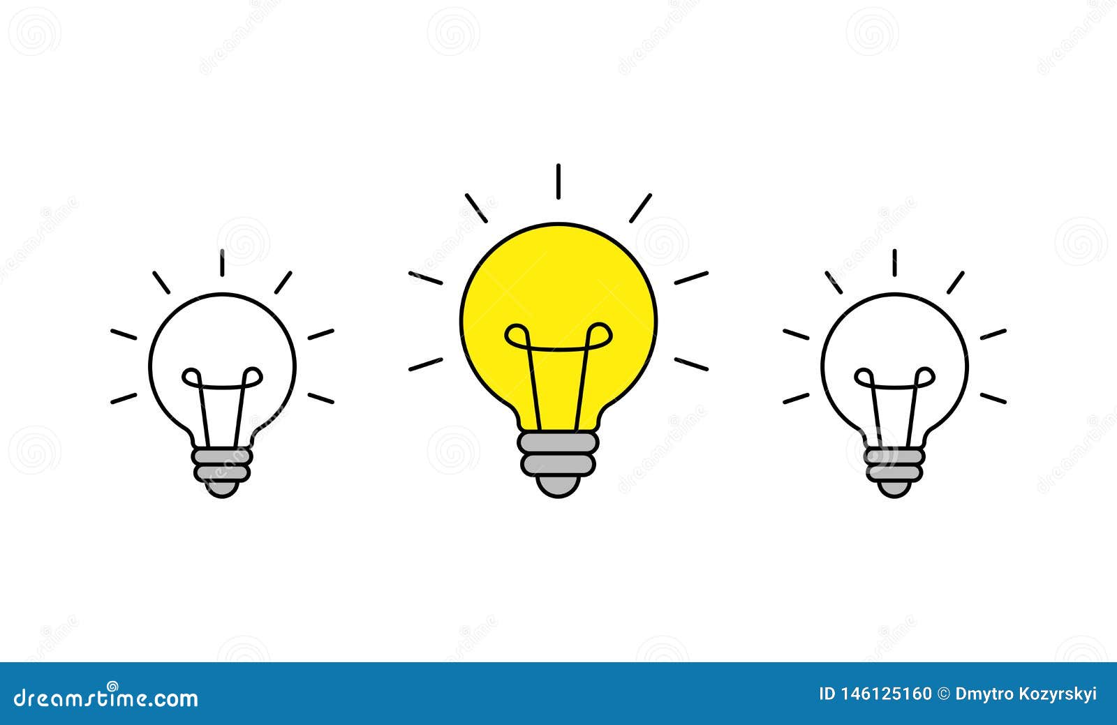 Bright Idea Icon. Bulb Icon. Brainstorming. Creativity. Idea. Vector ...
