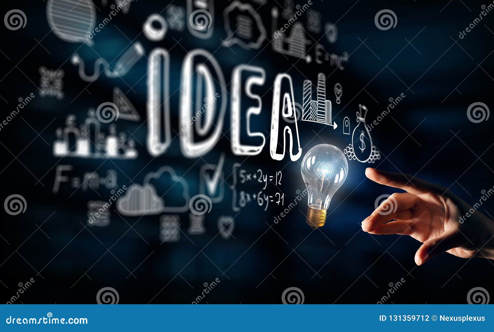 Bright idea for success stock photo. Image of idea, friends - 131359712