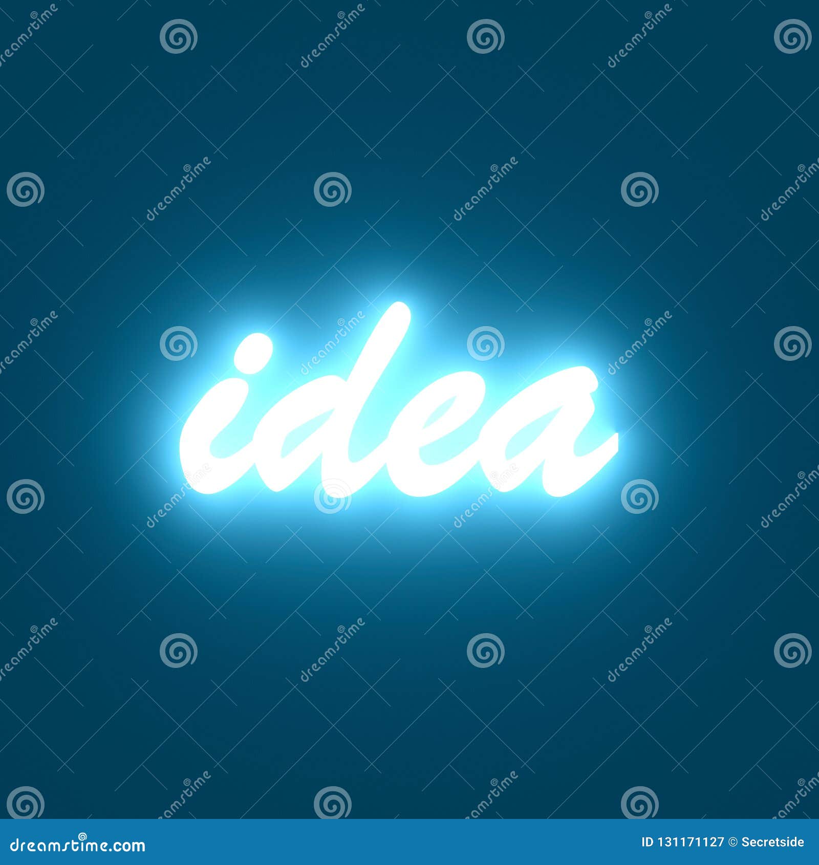 Bright Idea Word an Blue Background Stock Illustration - Illustration ...
