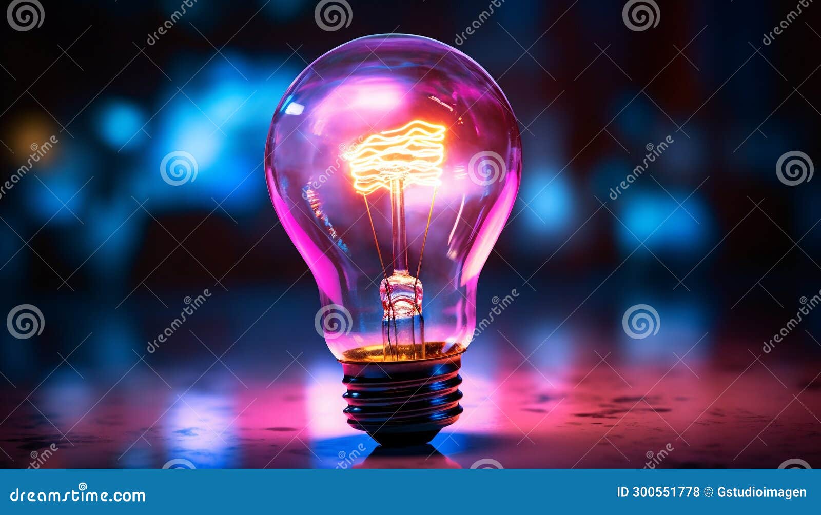 Bright Ideas Illuminated by Glowing Light Bulb Generated by AI Stock ...