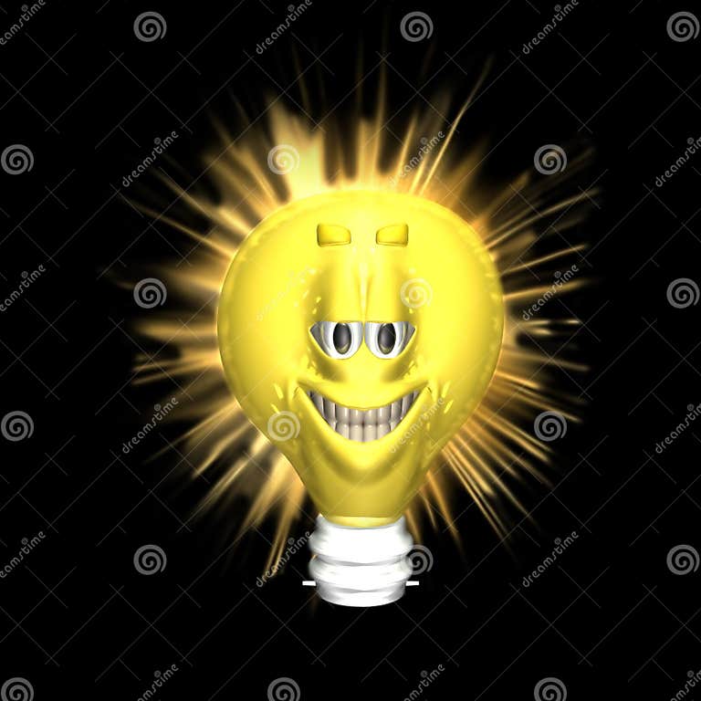 Bright Ideas Smiley stock illustration. Illustration of imagination ...