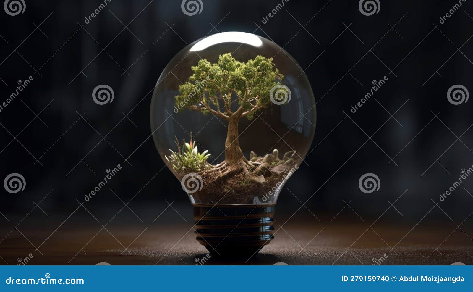 Bright Ideas, Tree and Plants Growth in a Lightbulb Stock Photo - Image ...