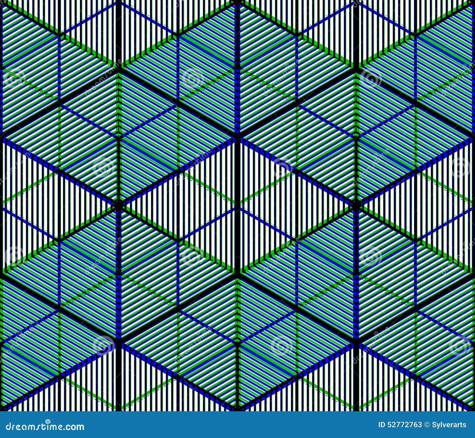 Bright Illusory Abstract Geometric Seamless Pattern with 3d Geom Stock ...