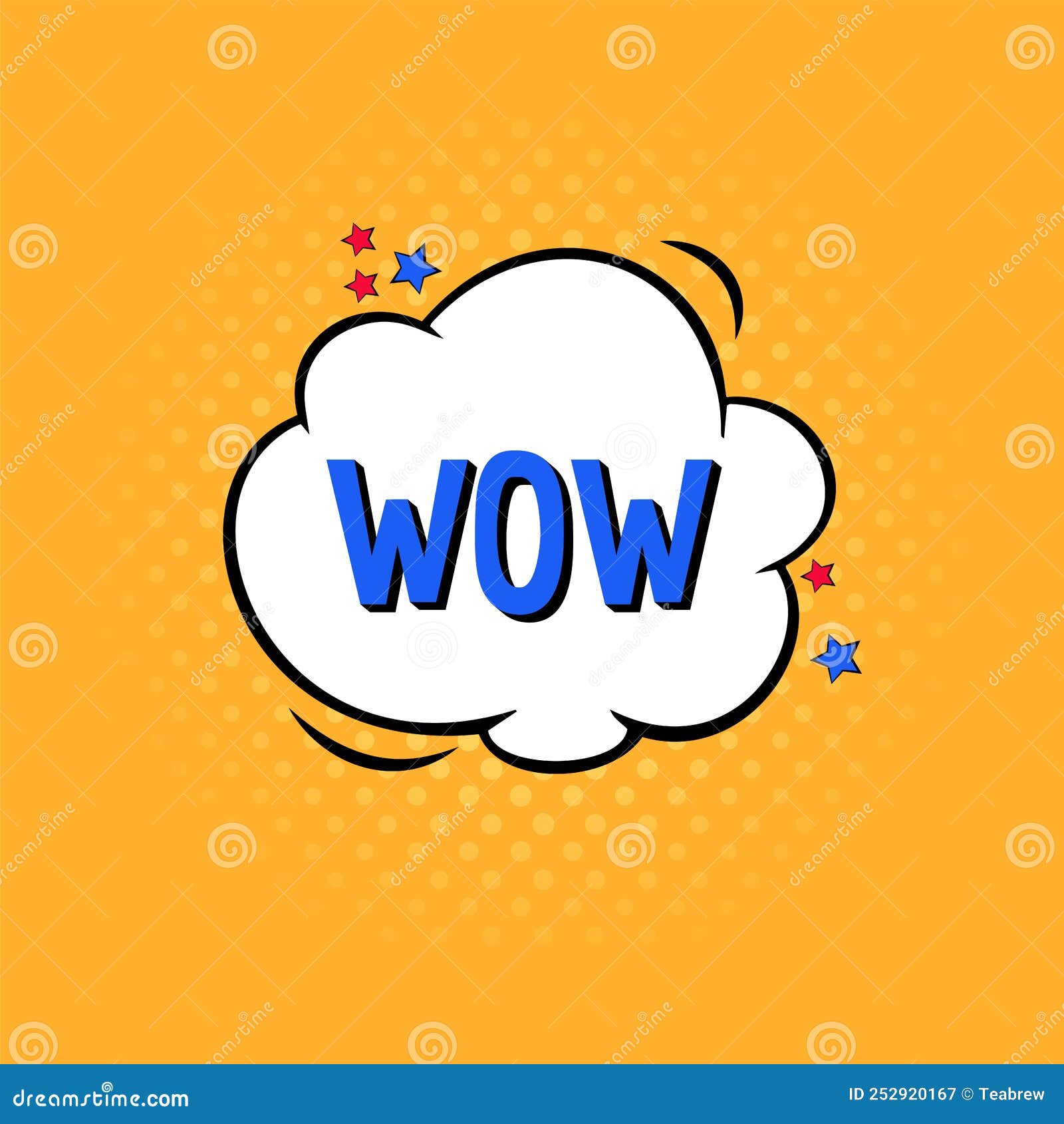 Wow. Cartoon vector icon stock vector. Illustration of sticker - 252920167