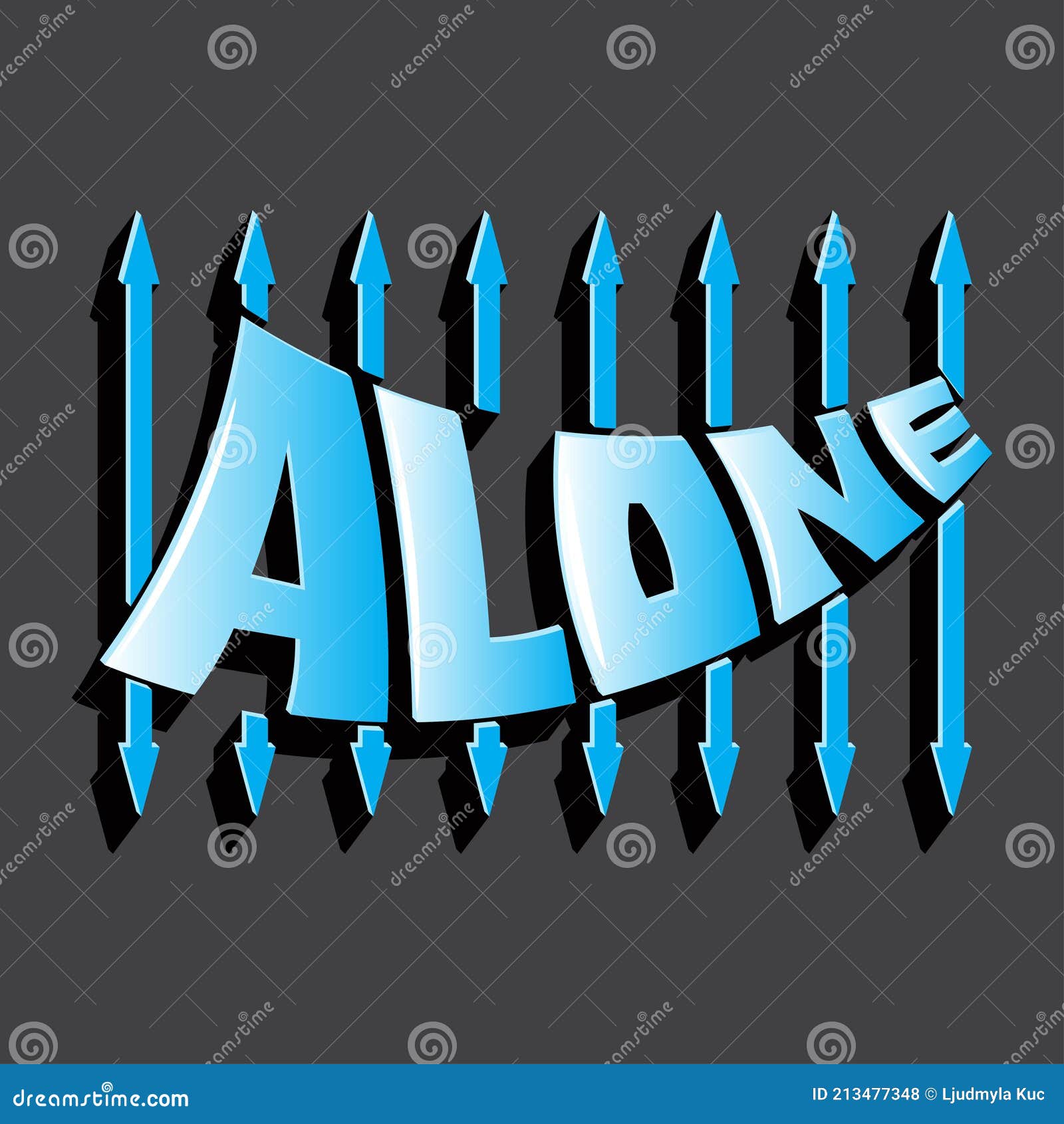 Bright Illustration of the Word Alone Stock Vector - Illustration of ...