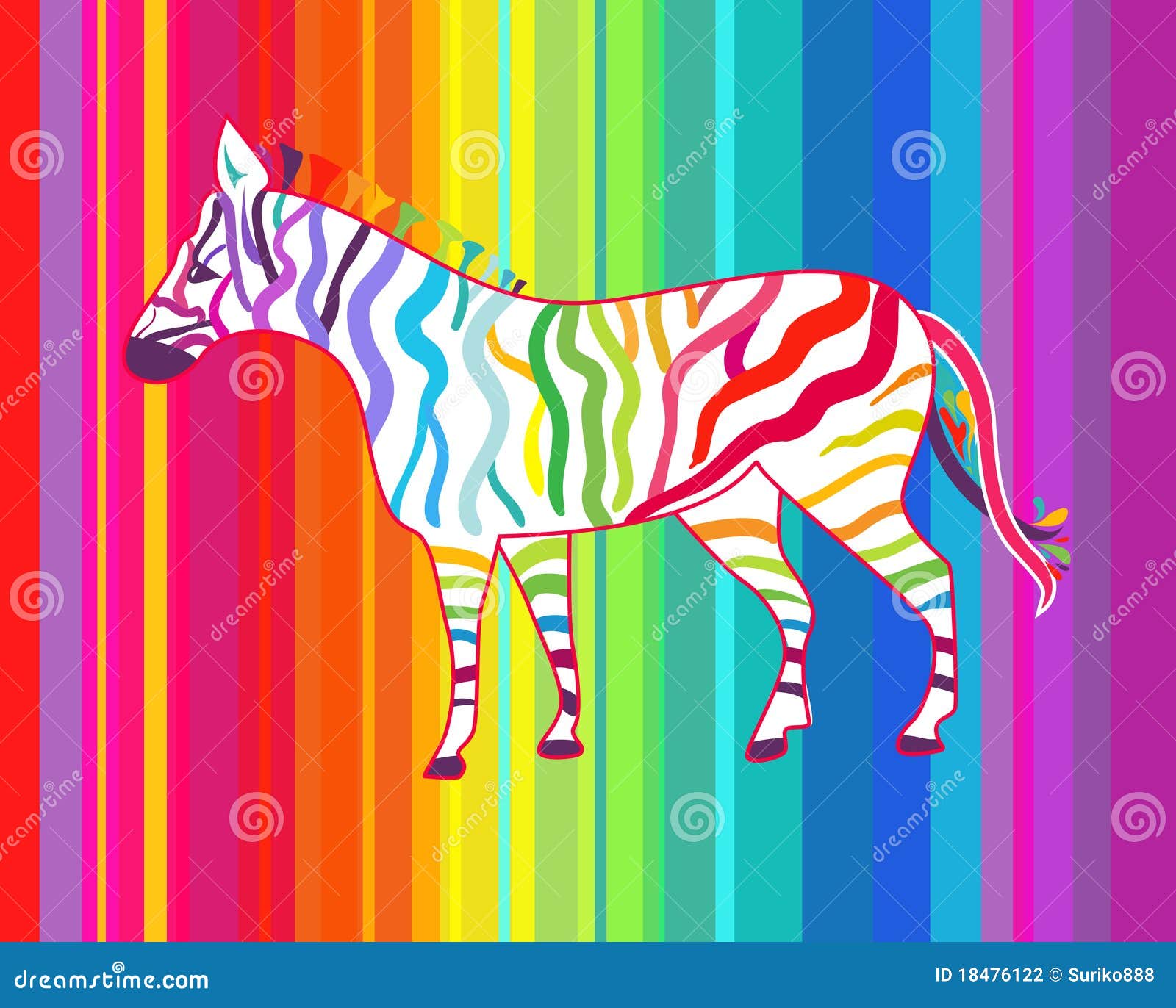 Bright Illustration with Zebra Stock Vector - Illustration of clip ...