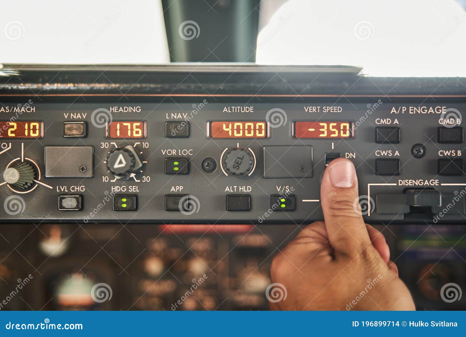 Bright Indicators and Various Buttons on the Main Dashboard Stock Photo ...