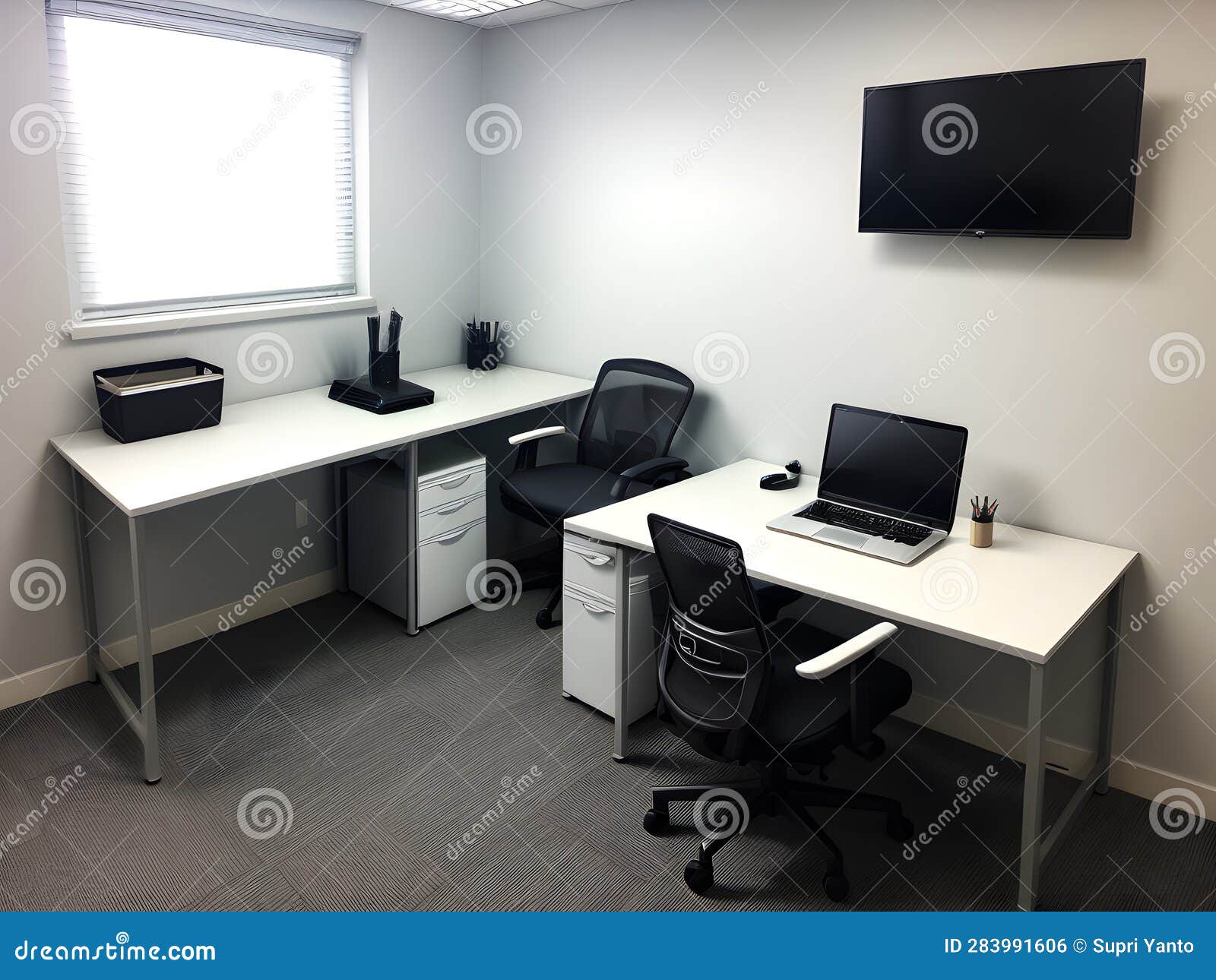 Bright Indoor Interior Mini Work Office Environment Design Stock ...