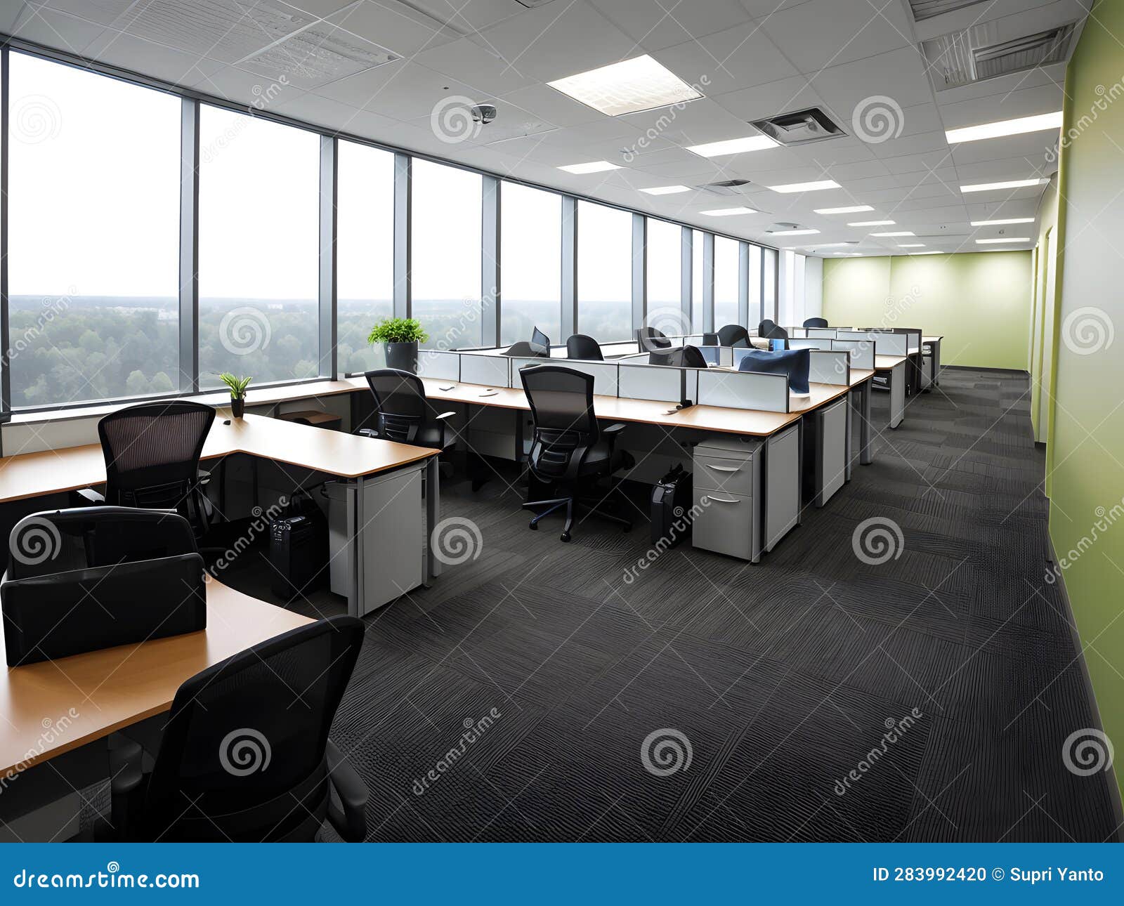 Bright Indoor Interior Work Office Environment Design Stock ...