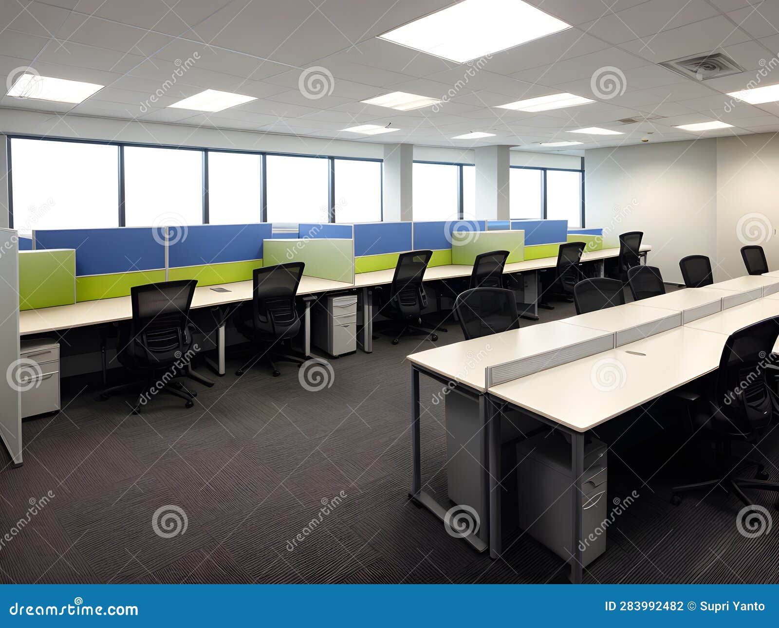 Bright Indoor Interior Work Office Environment Design Stock ...