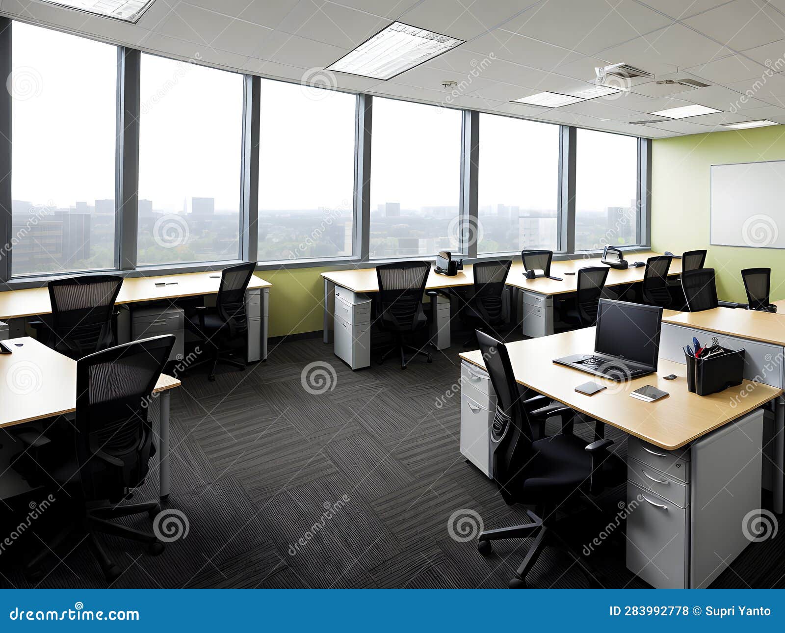 Bright Indoor Interior Work Office Environment Design Stock ...