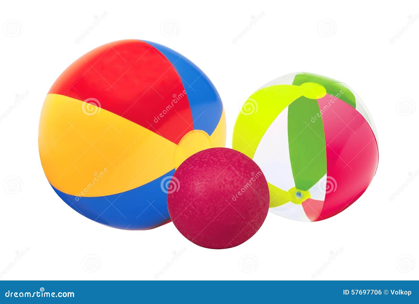 Bright Inflatable Child Balls Isolated on White Stock Photo - Image of ...