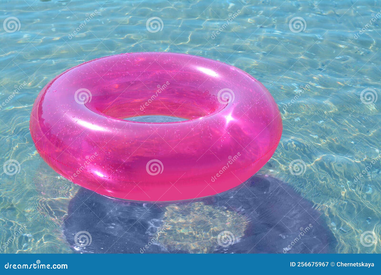 Bright Inflatable Ring Floating on Sea Water Stock Image - Image of ...