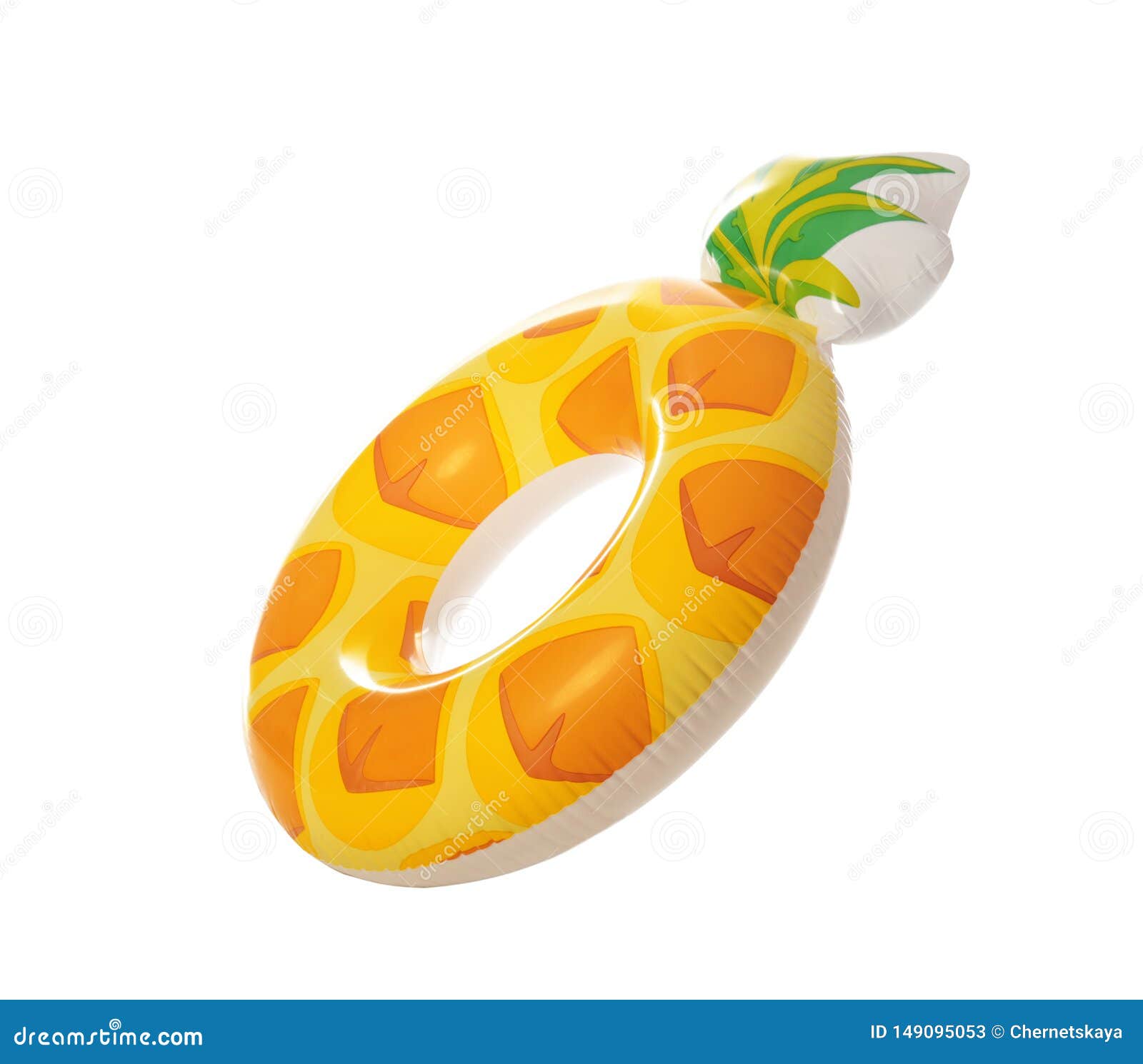 Bright Inflatable Ring in Shape of Pineapple. Summer Holidays Stock ...
