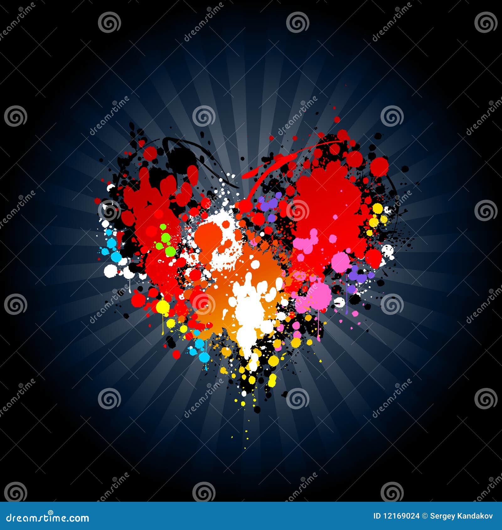 Bright Ink Splash in Heart Shape Stock Vector - Illustration of sign ...