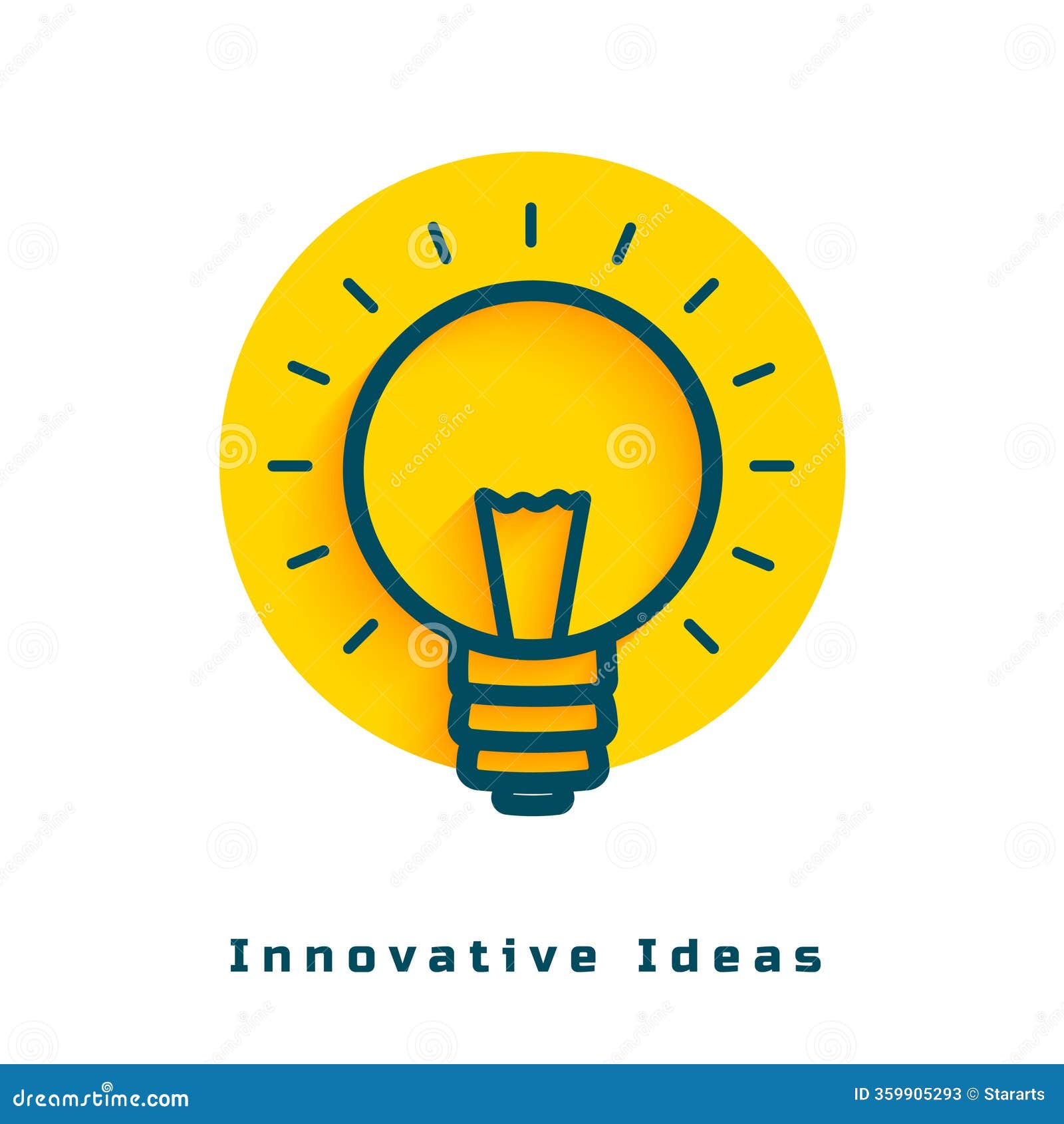 Bright Innovative Idea Concept Light Bulb with Rays Symbol Stock ...