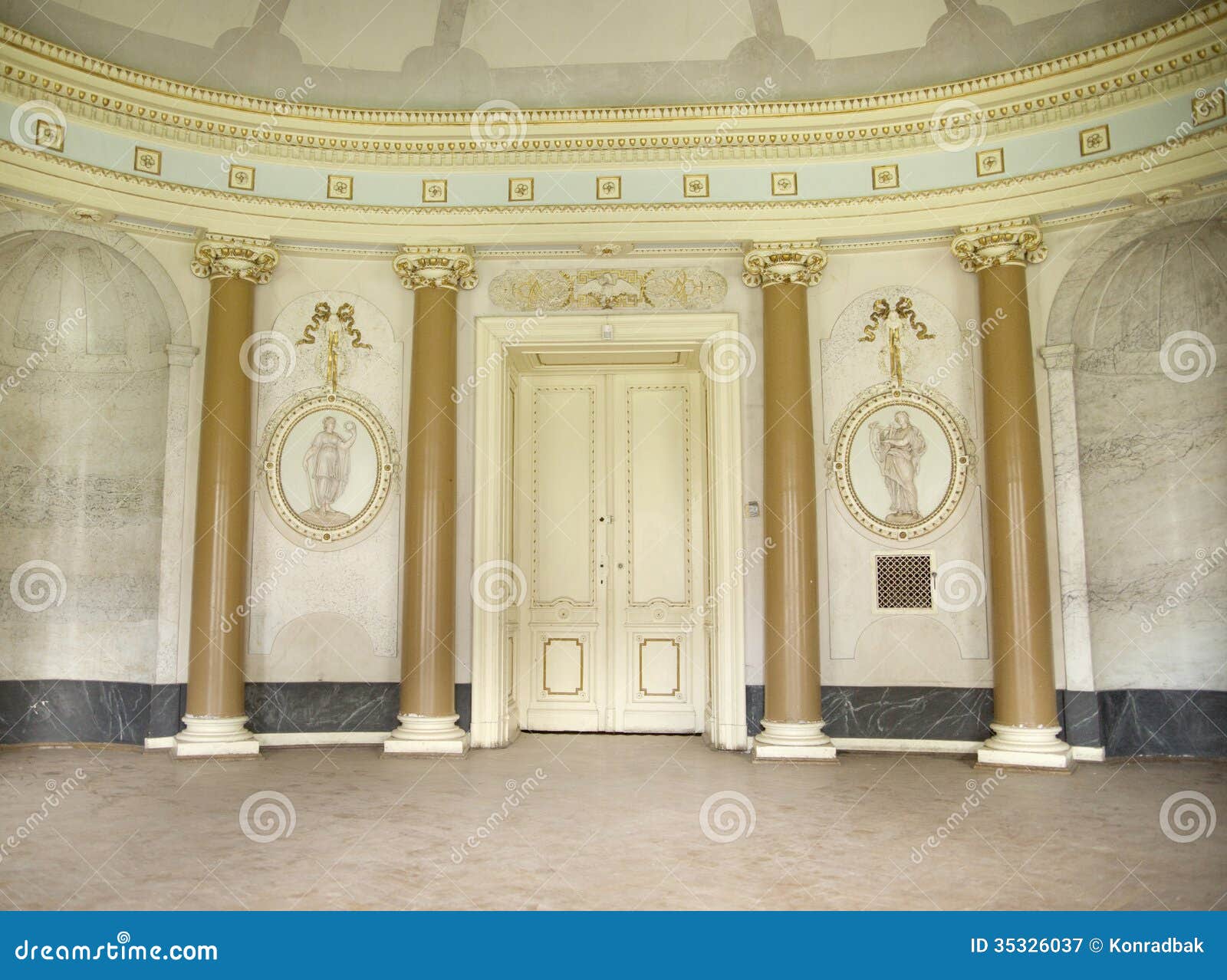 Bright Interior of the Ancient Building Stock Image - Image of hotel ...