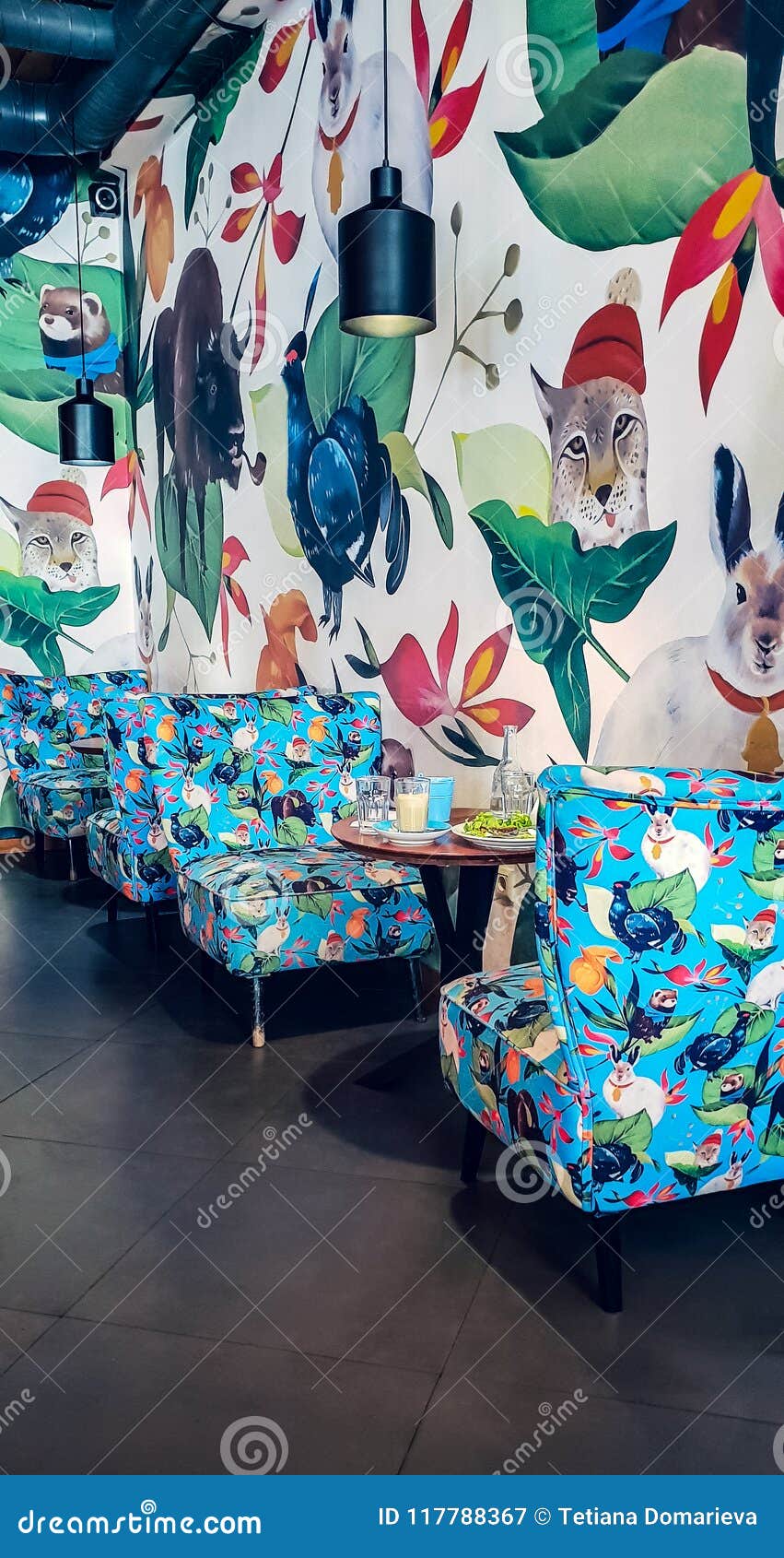 The Bright Interior Coffee House Stock Image - Image of decor, brightly ...