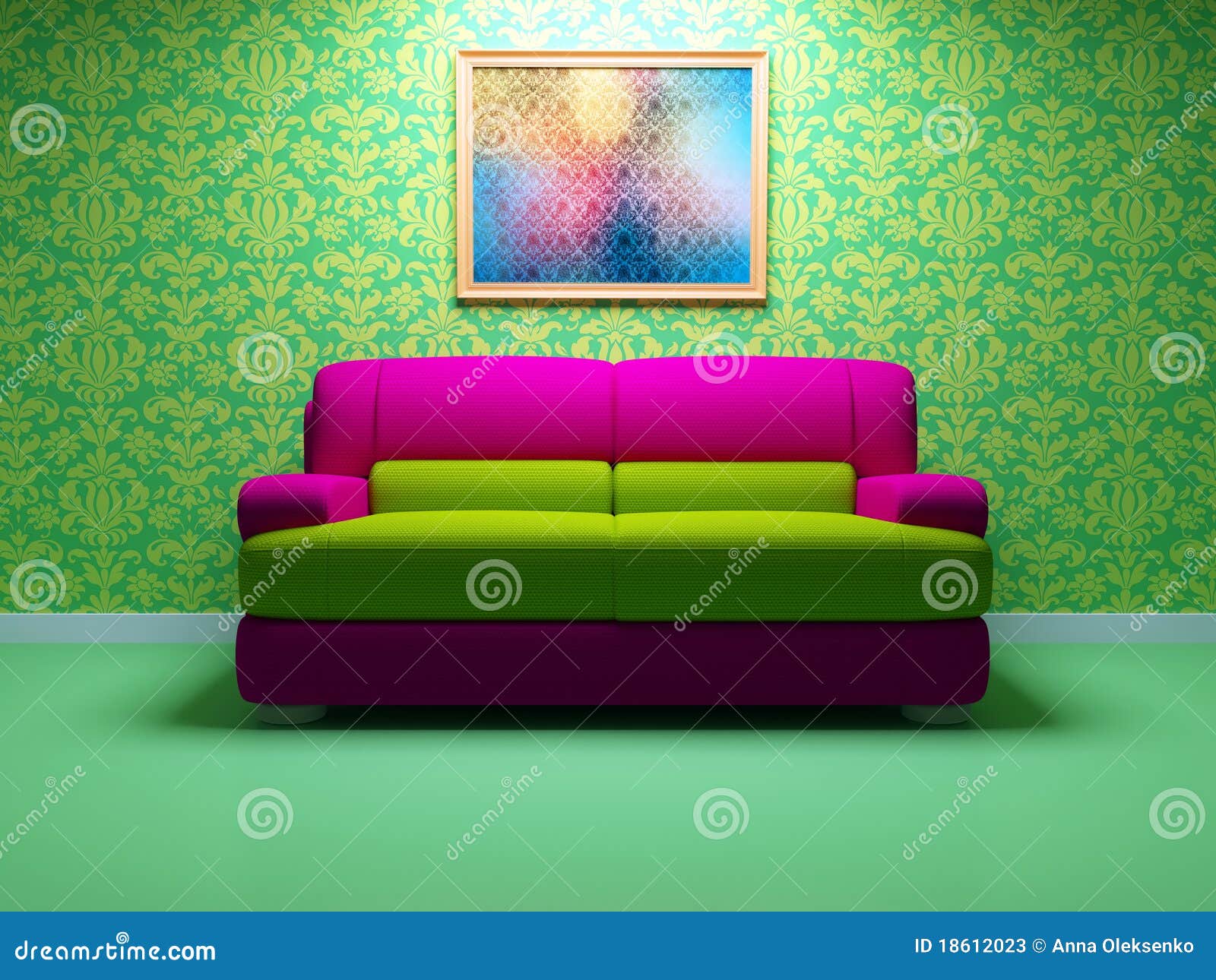 Bright Interior Design of Modern Living Room Stock Illustration ...