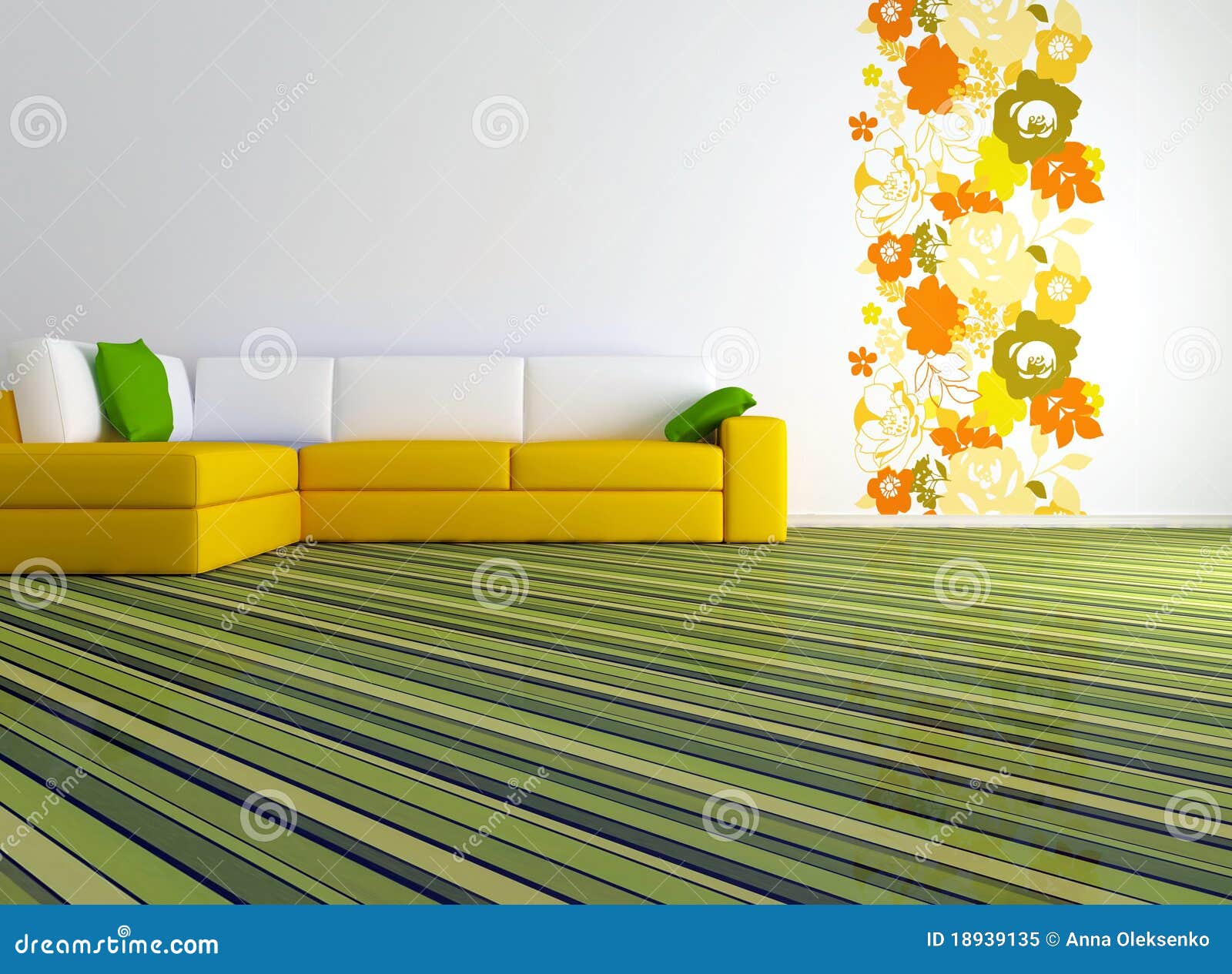 Bright Interior Design Of Modern Living Room Stock Illustration ...