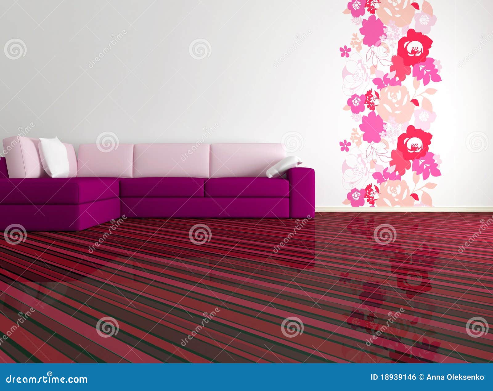 Bright Interior Design of Modern Living Room Stock Illustration ...
