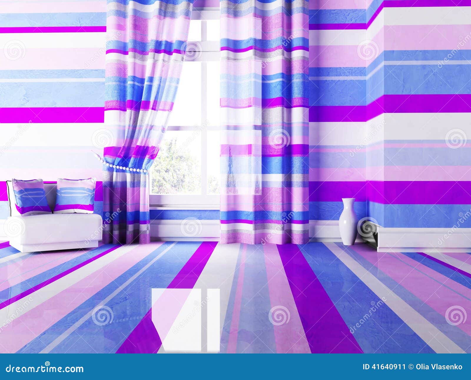 Bright Interior with Nice Stripes Stock Illustration - Illustration of ...