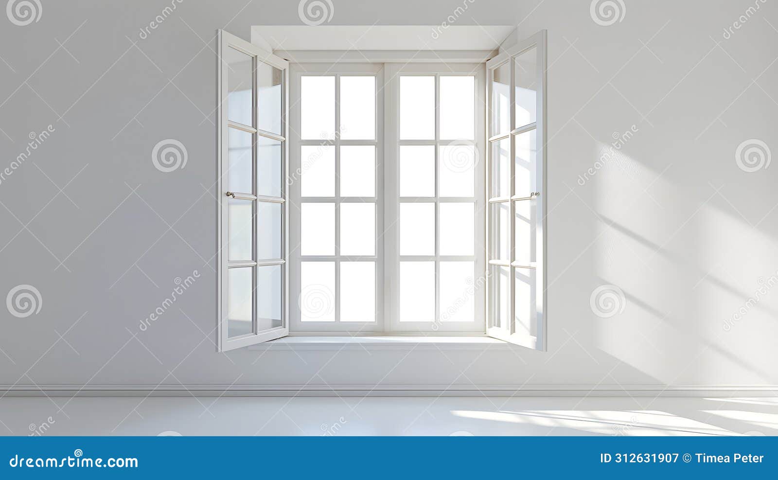 Bright Interior View through Open Window Stock Image - Image of light ...