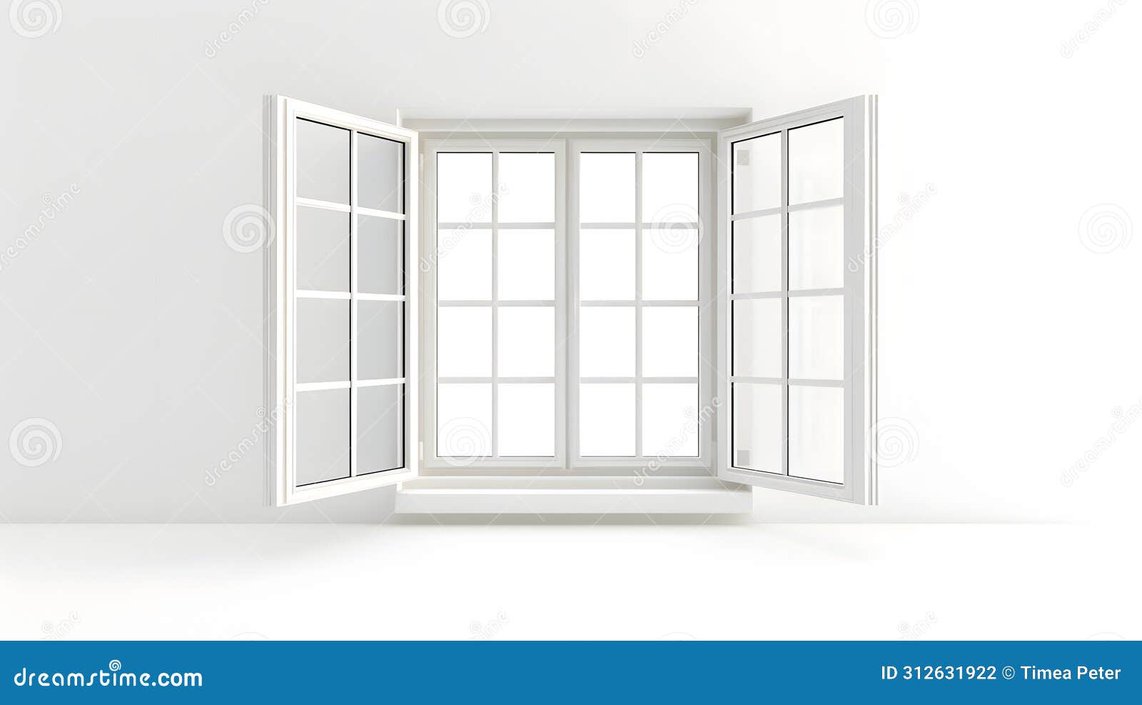 Bright Interior View through Open Window Stock Illustration ...